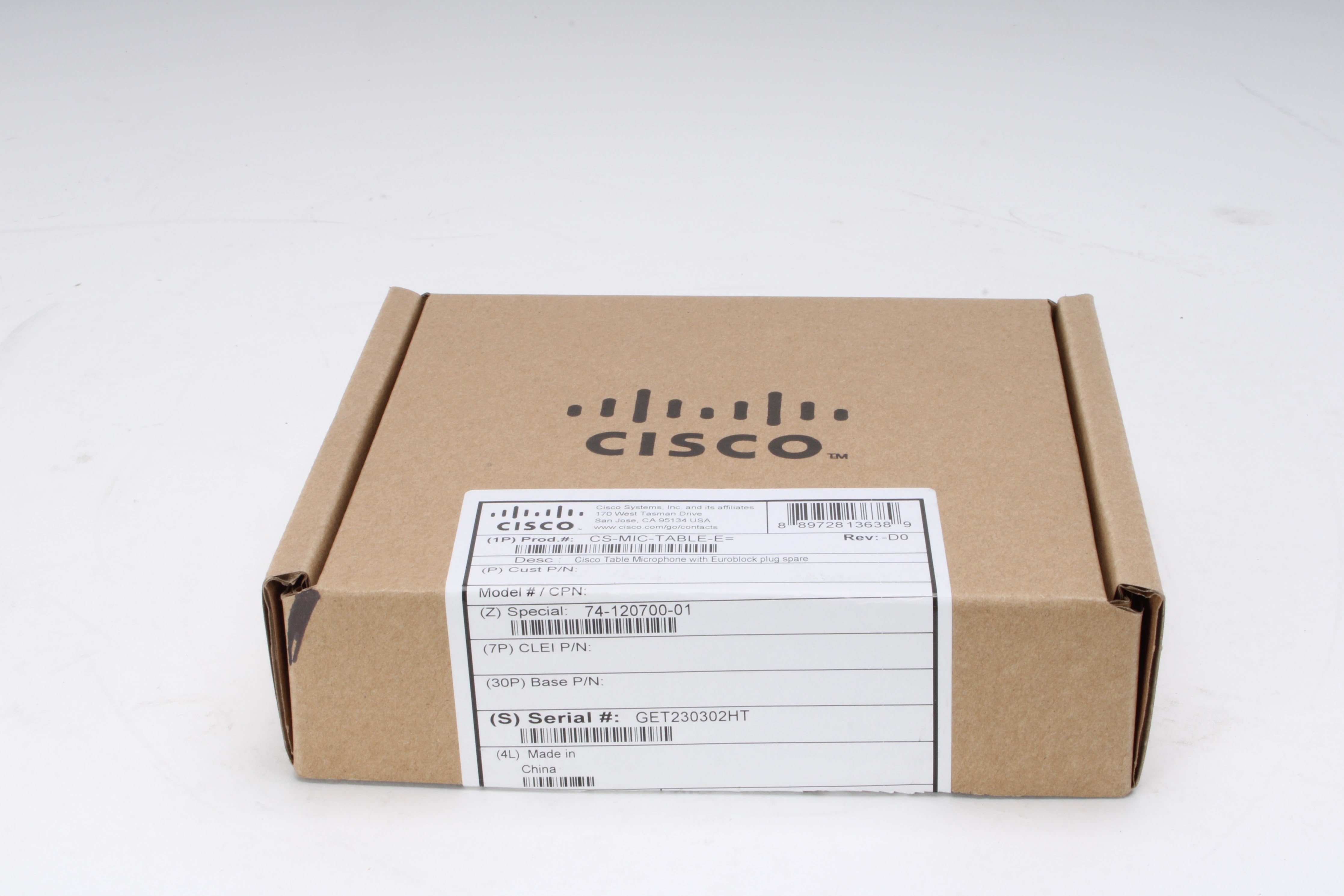 Cisco CS-MIC-TABLE-E Table Microphone w/ Euroblock Plug Spare - New Op ...