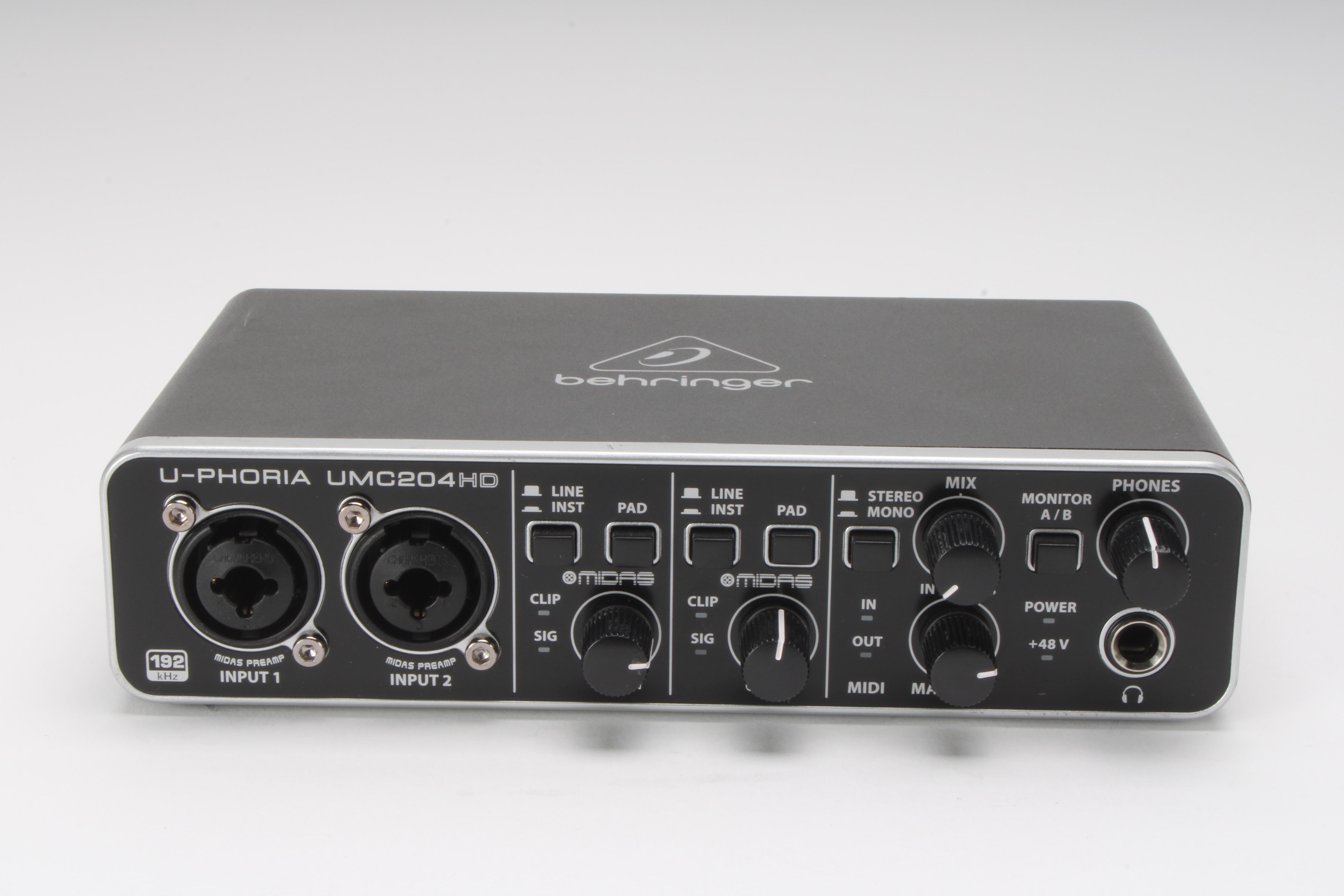 Behringer U-Phoria UMC204HD USB Audio/MIDI Interface W/ Midas Mic Prea ...