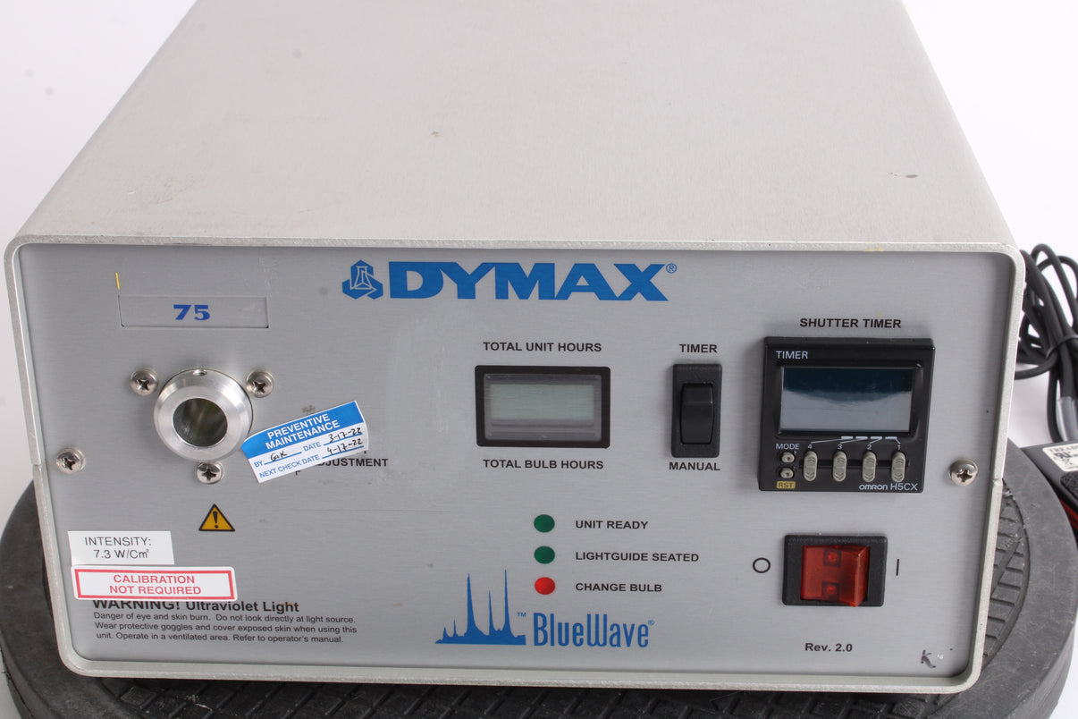Dymax Blue Wave 75 UV Light Curing System w/ Foot Pedal & Lightguide ...