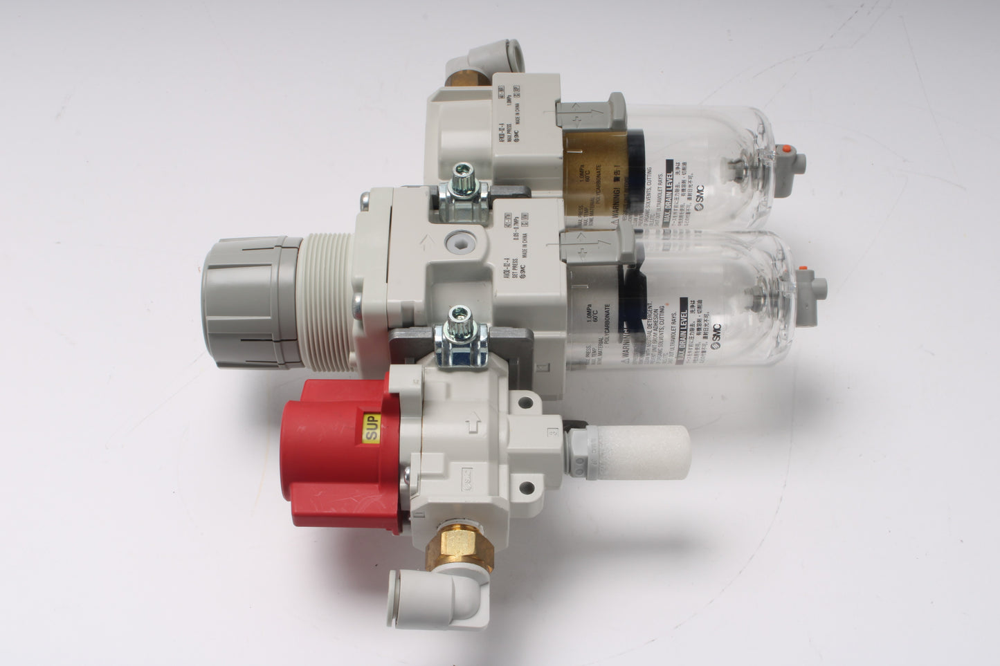 SMC AW30-02-A Filter Regulator w/ AFM30-02-A Mist Separator, VHS30-02A ...