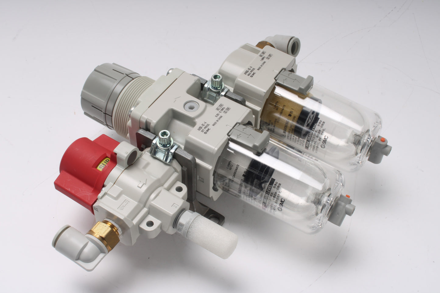 SMC AW30-02-A Filter Regulator w/ AFM30-02-A Mist Separator, VHS30-02A ...