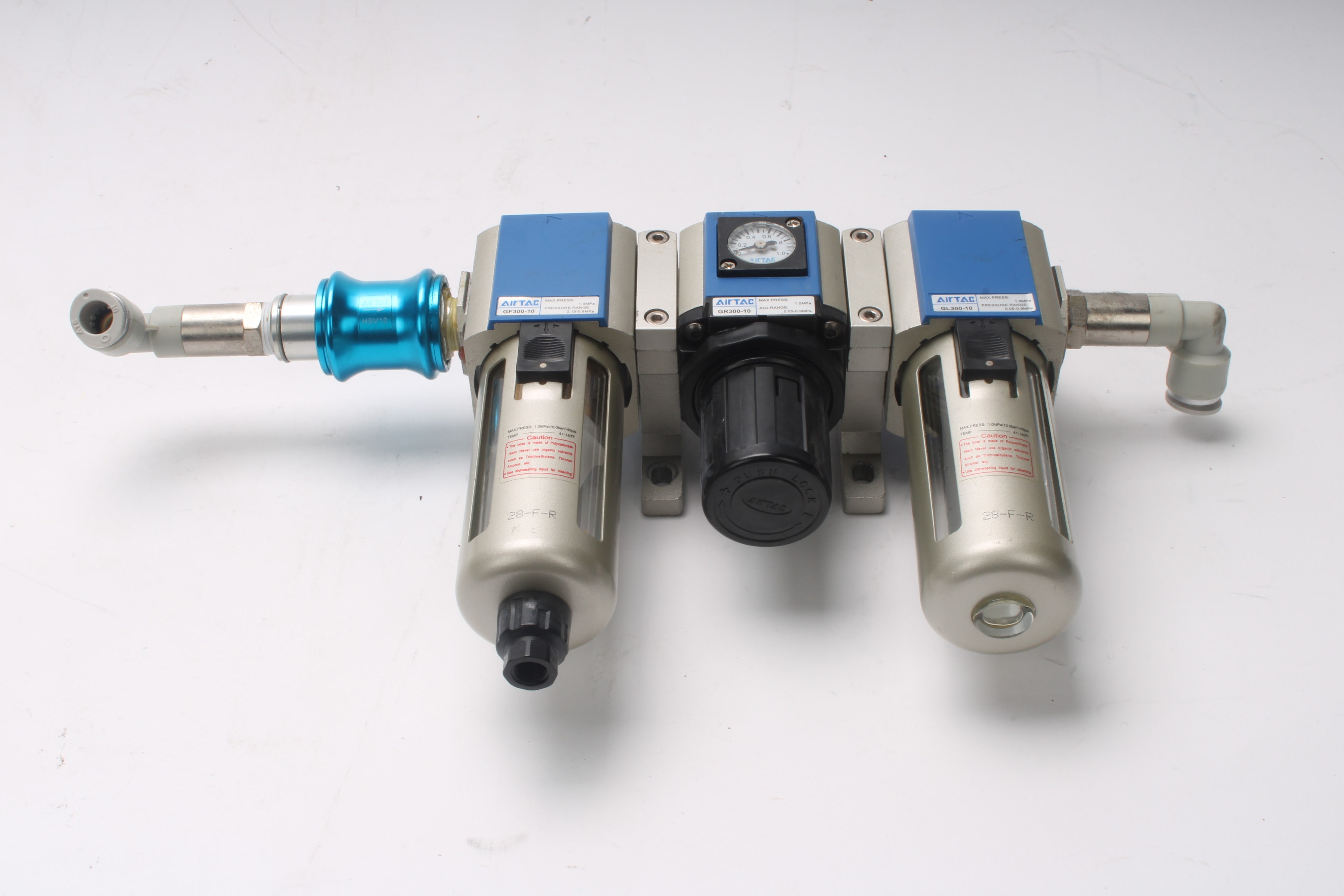 Airtac GF300-10 Air Control Filter With GR300-10 Regulator, GL300-10 L ...