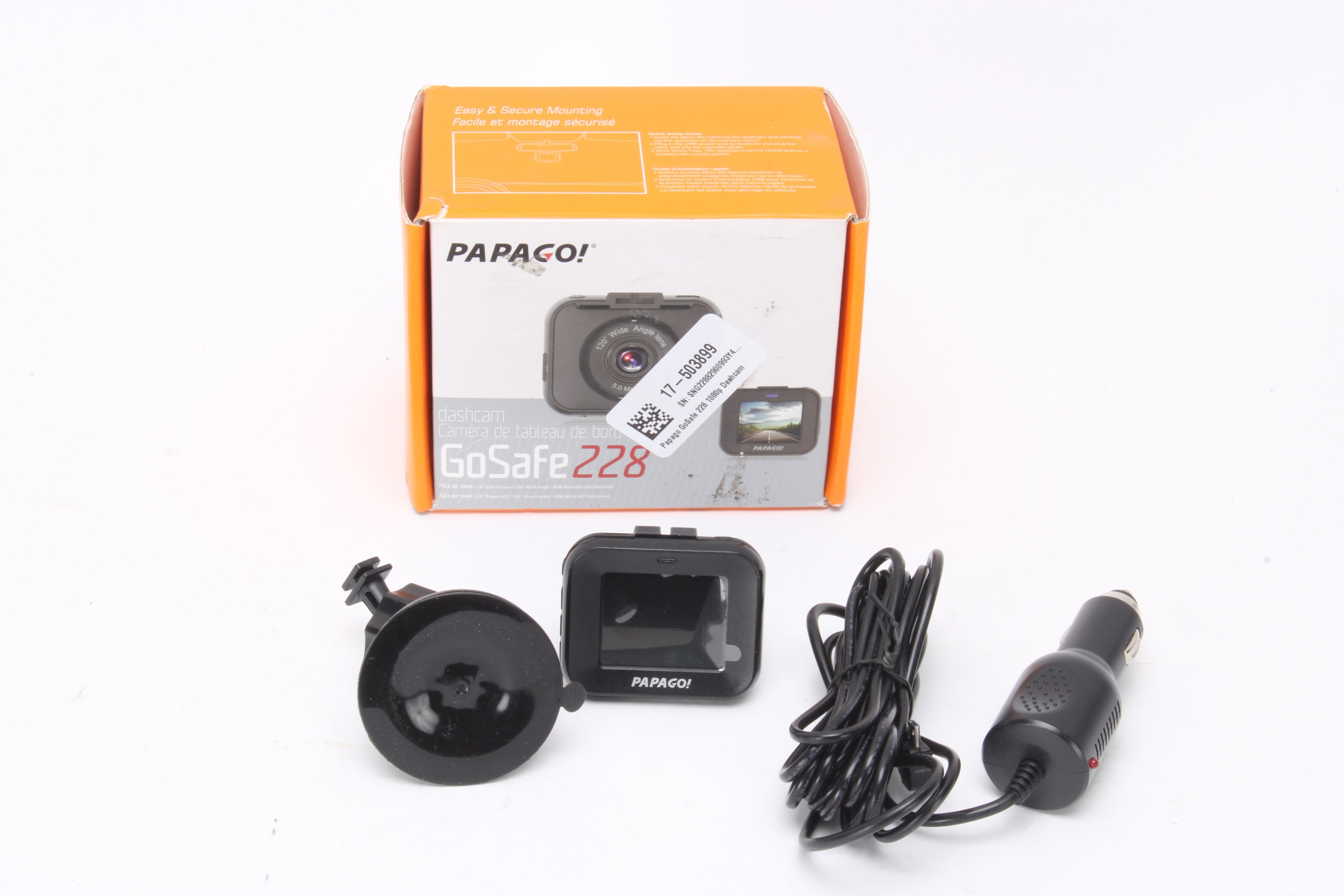 Papago GoSafe 228 1080p Dashcam W/ Suction Mount, Car Charger, and Ori ...