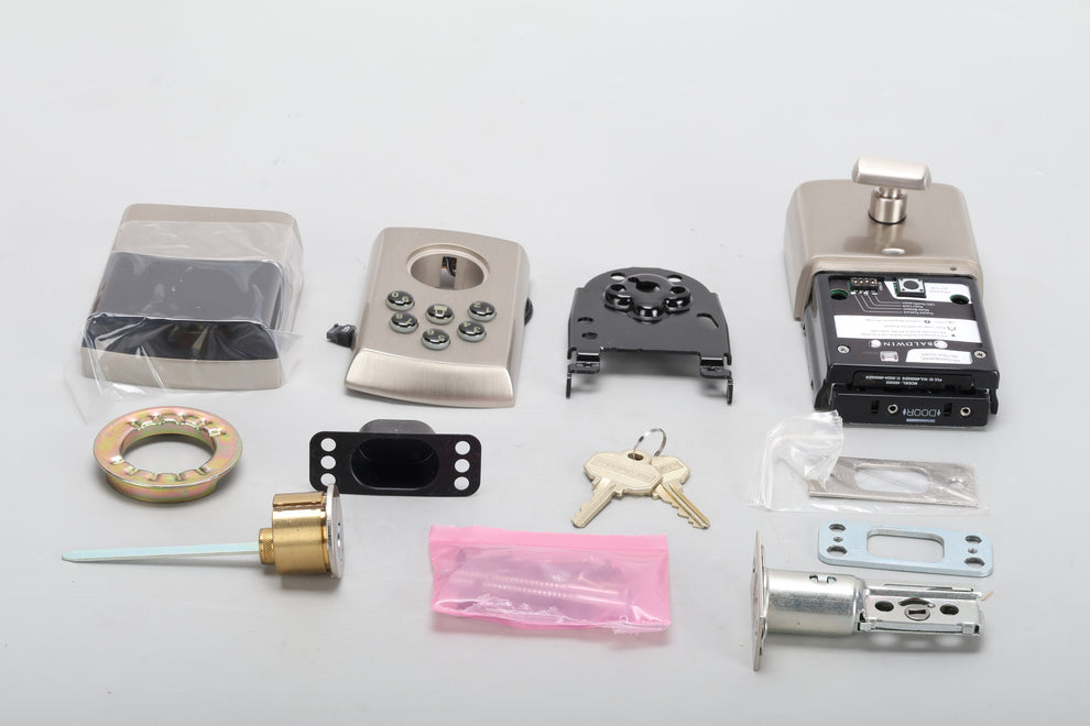 Baldwin 8285 Soho Keypad Deadbolt Kit Satin Nickel With Hardware Kit ...