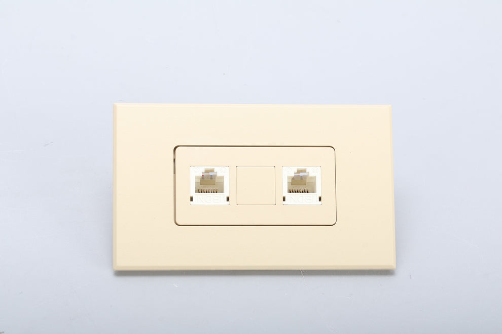 Lutron NT-PJ8X2-IV Nova T Dual 8-Conductor Phone Jack With Box – Ivory ...