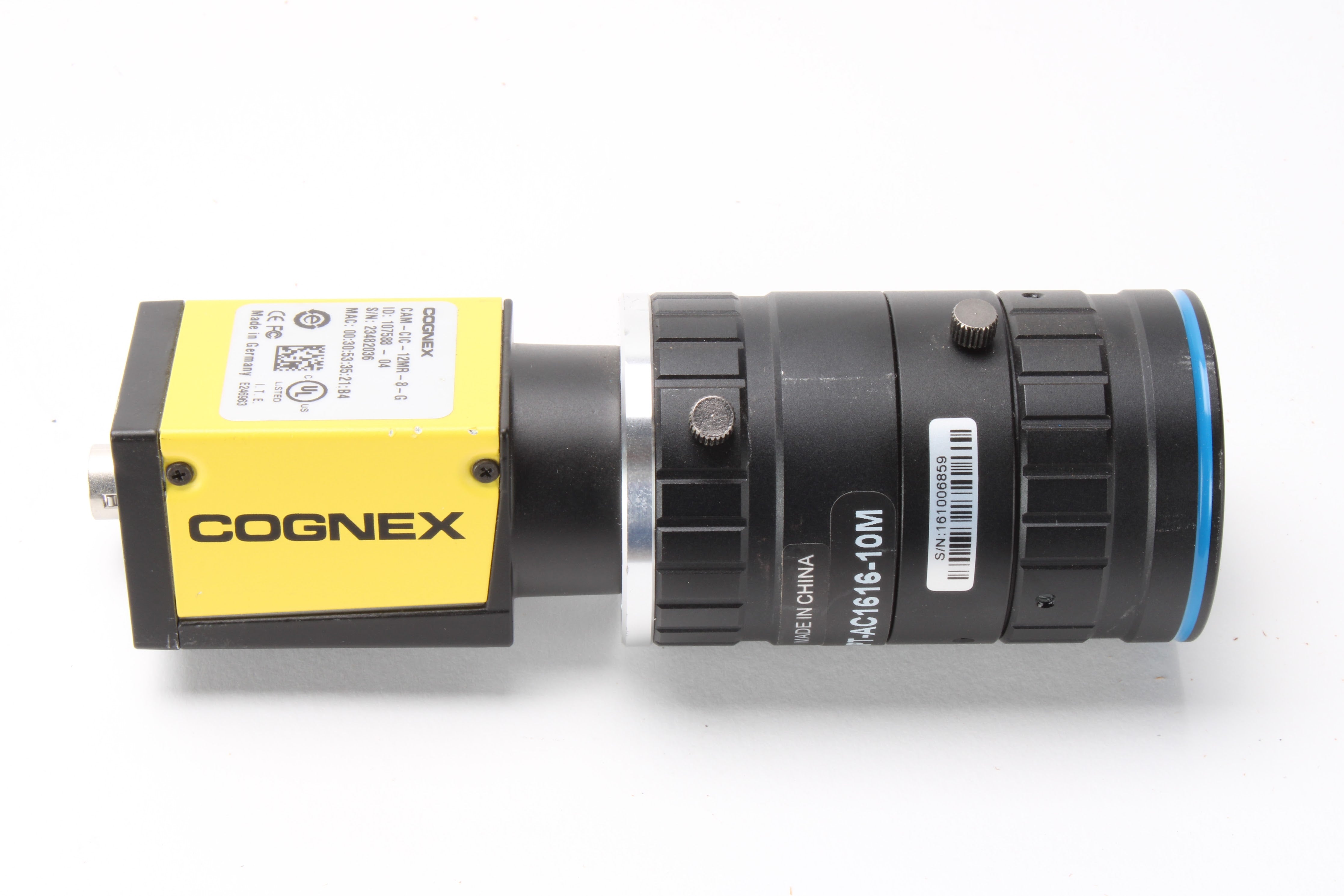 Cognex CAM-CIC-12MR-8-G Industrial Camera With OPT-AC1616-10m Lens ...