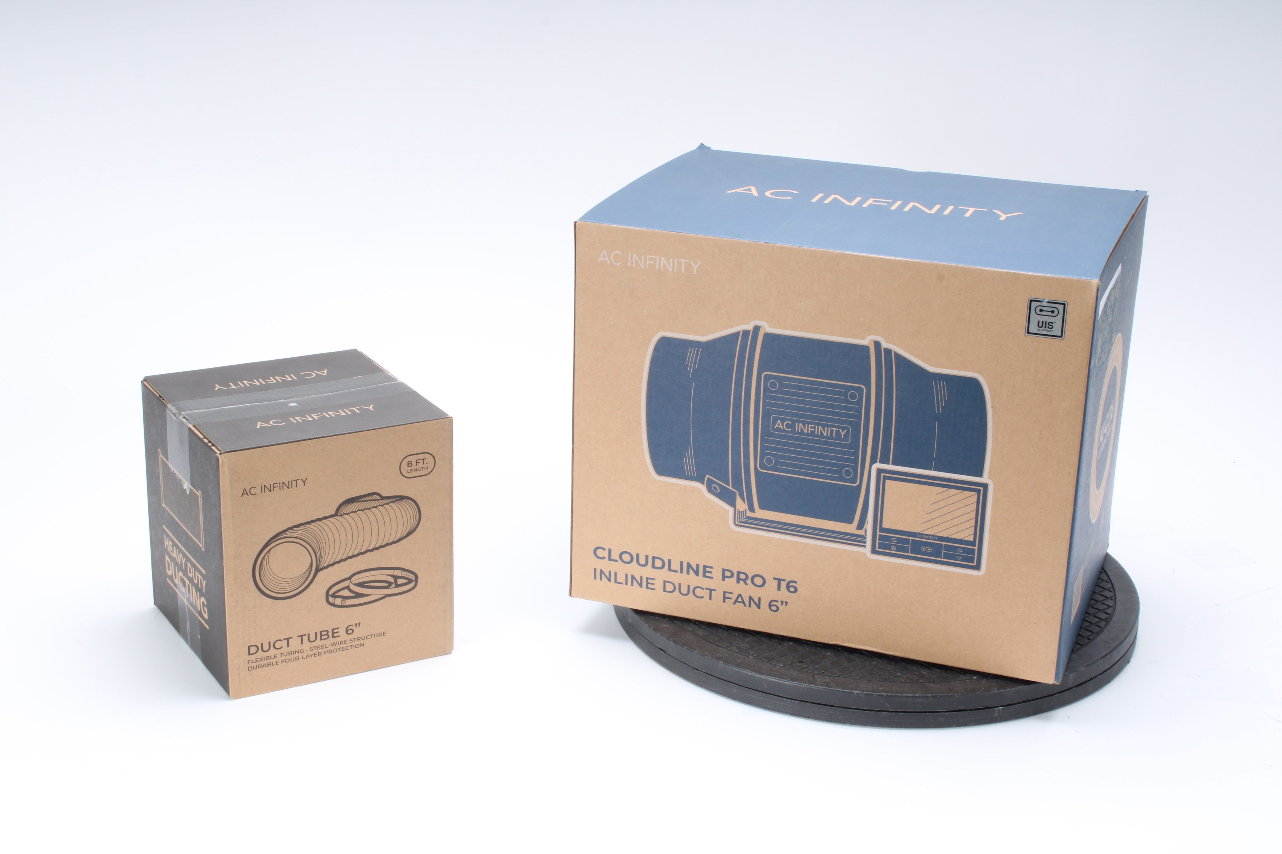 AC Infinity AI-CLT6 Cloudline Pro T6 Duct Fan & AI-DTA6-8 6" Layered D ...