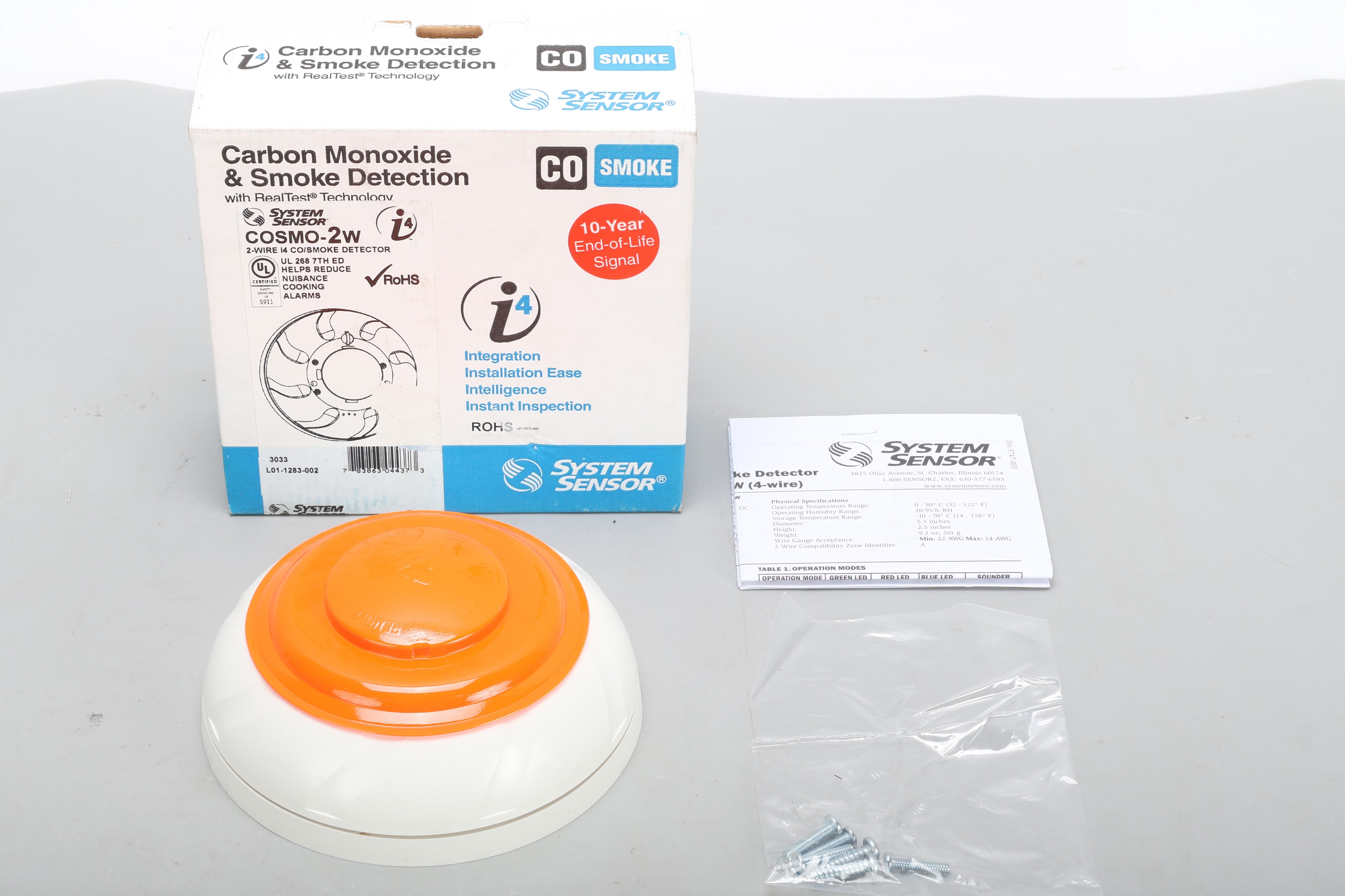 System Sensor COSMO-2W Smoke and Carbon Monoxide Detector - New Open B ...
