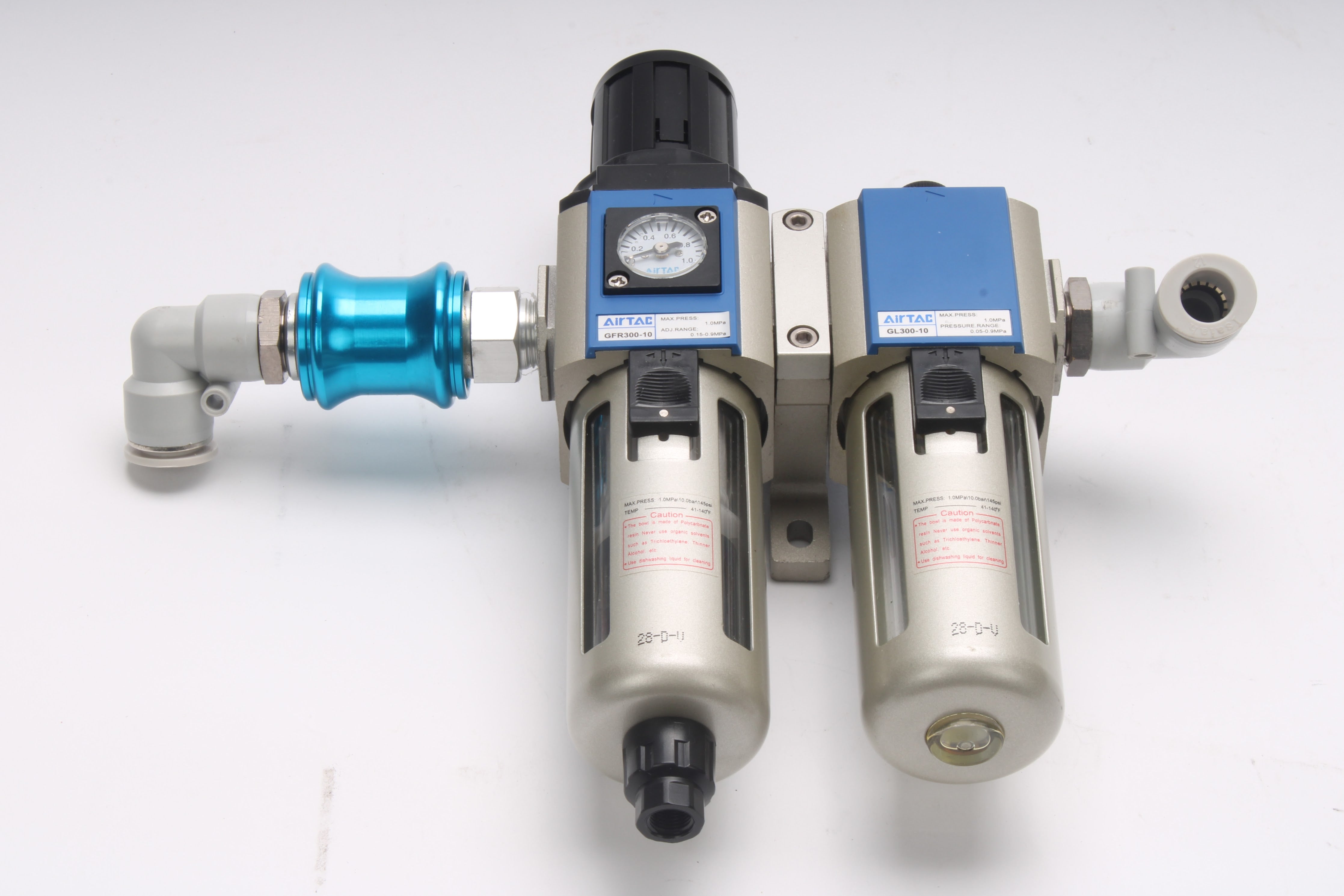 Airtac GFR300-10 Port 3/8" BSP Air Filter Regulator With GL300-10 Lubr ...