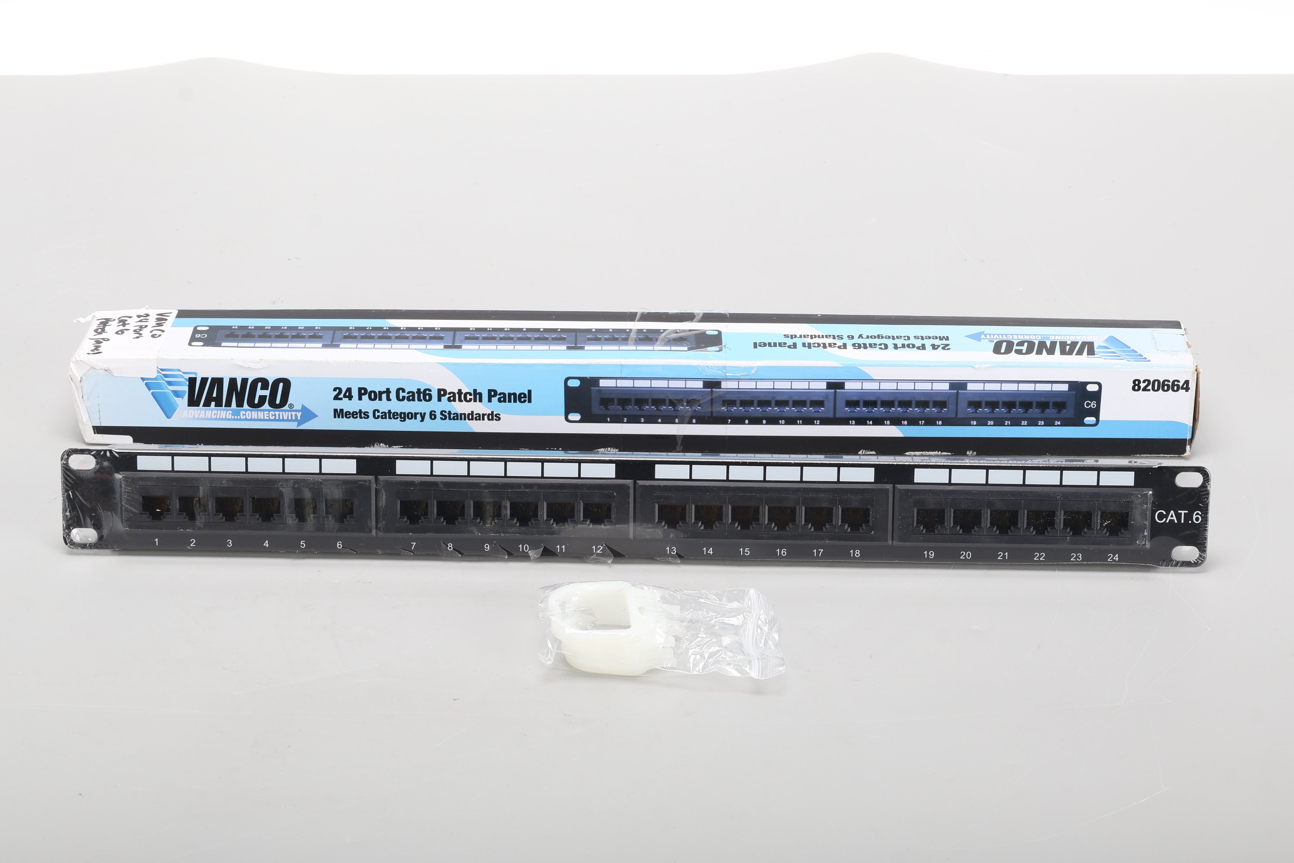 Vanco 820664 24-Port CAT6 Patch Panel P24T-KAA With Accessories - New ...