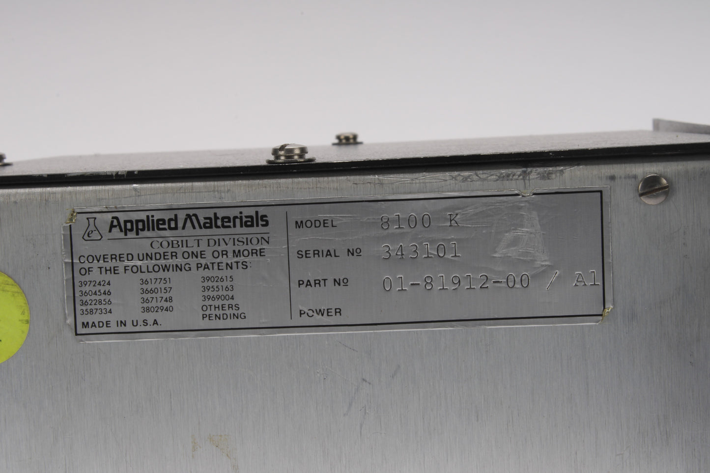 Applied Materials 8100 K 01-81912-00 Analog Interface Unit - Fair Cond ...