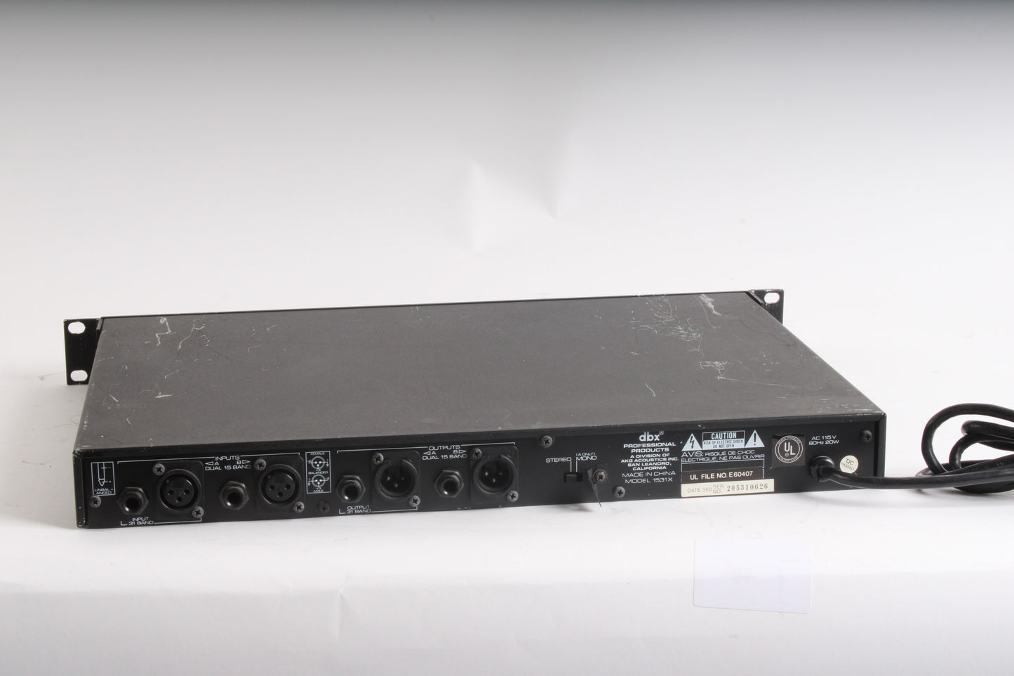 DBX 1531X Stereo / Mono Graphic Equalizer With Rack Ears - Fair Condit ...