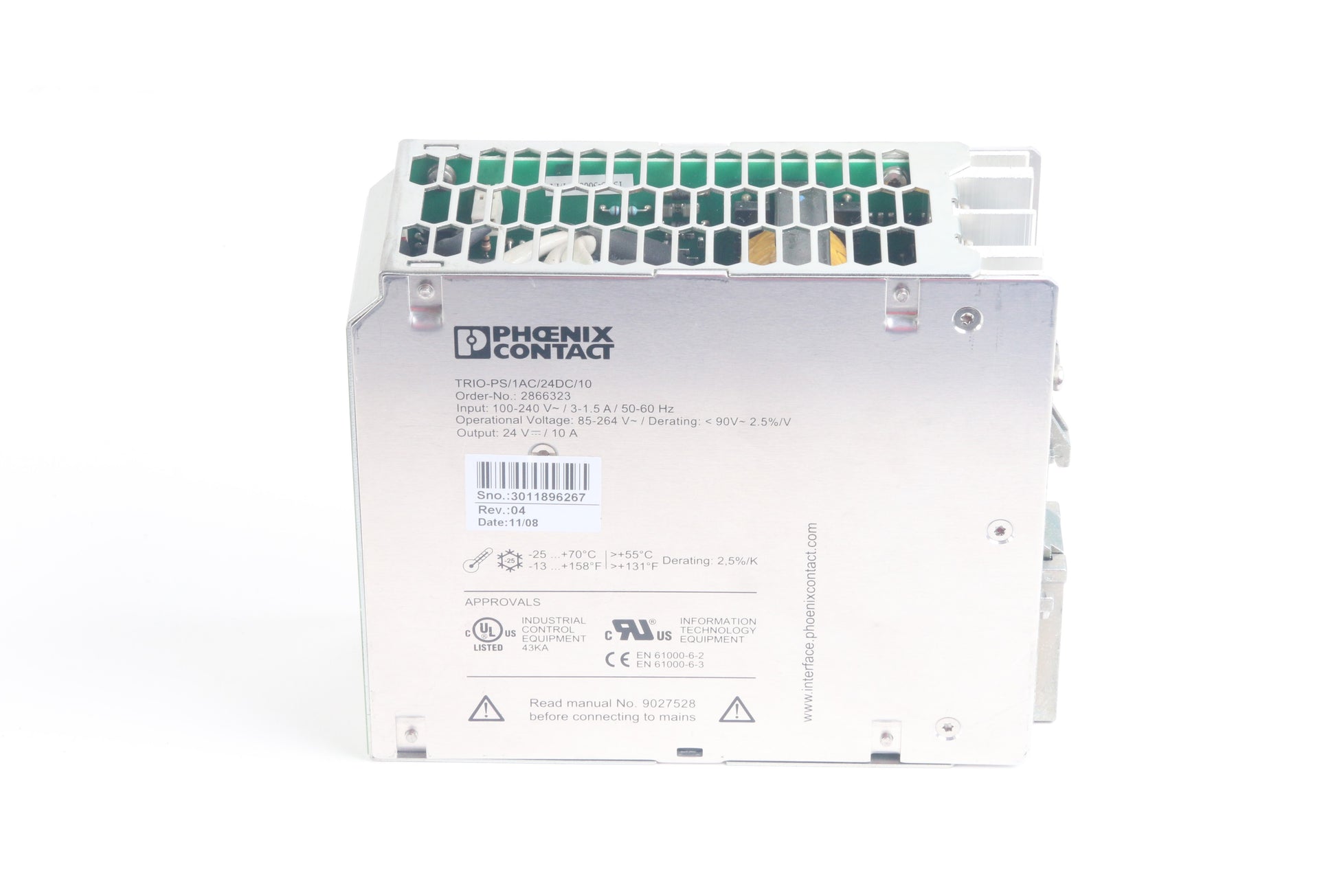 Phoenix Contact TRIO-PS/1AC/24DC/10 Input Output 24V / 10A Power Suppl ...