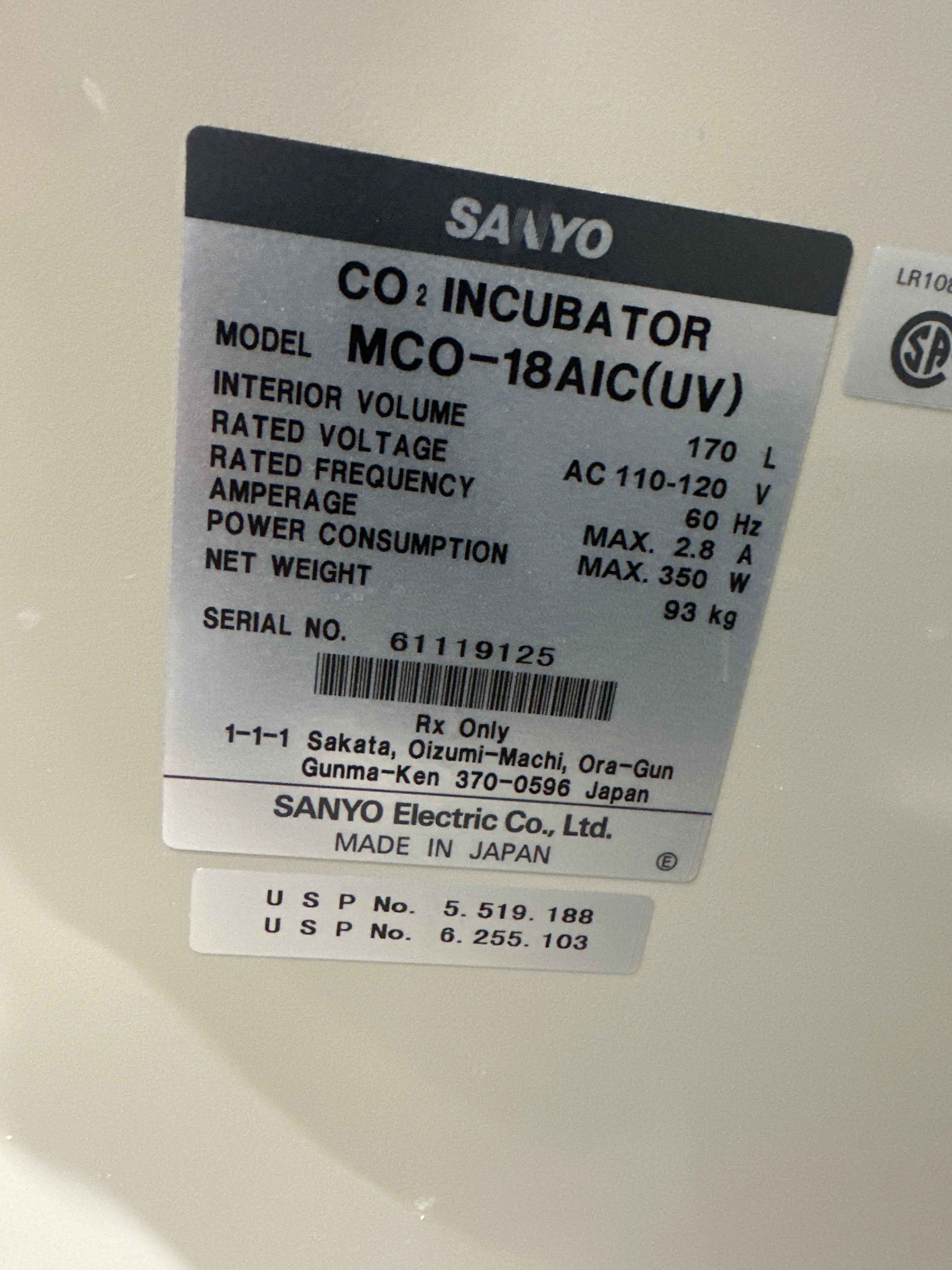 Sanyo CO2 Incubator MCO-18AIC(UV) Stack Jacketed CO2 Incubator – NTC Tech