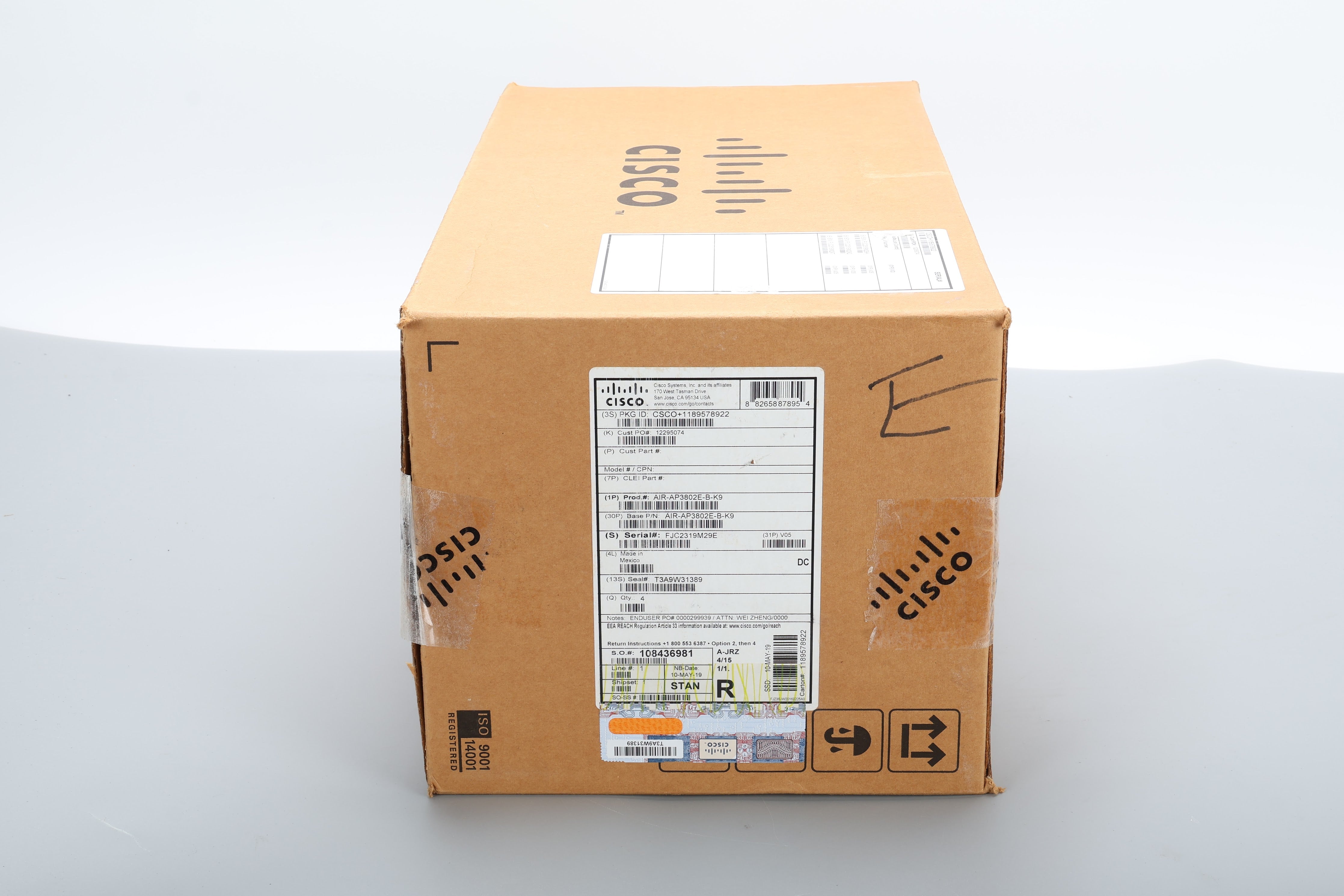 Cisco AIR-AP3802E-B-K9 Wireless Access Point CA 4x4 3 Mod Ext Ant Pack ...
