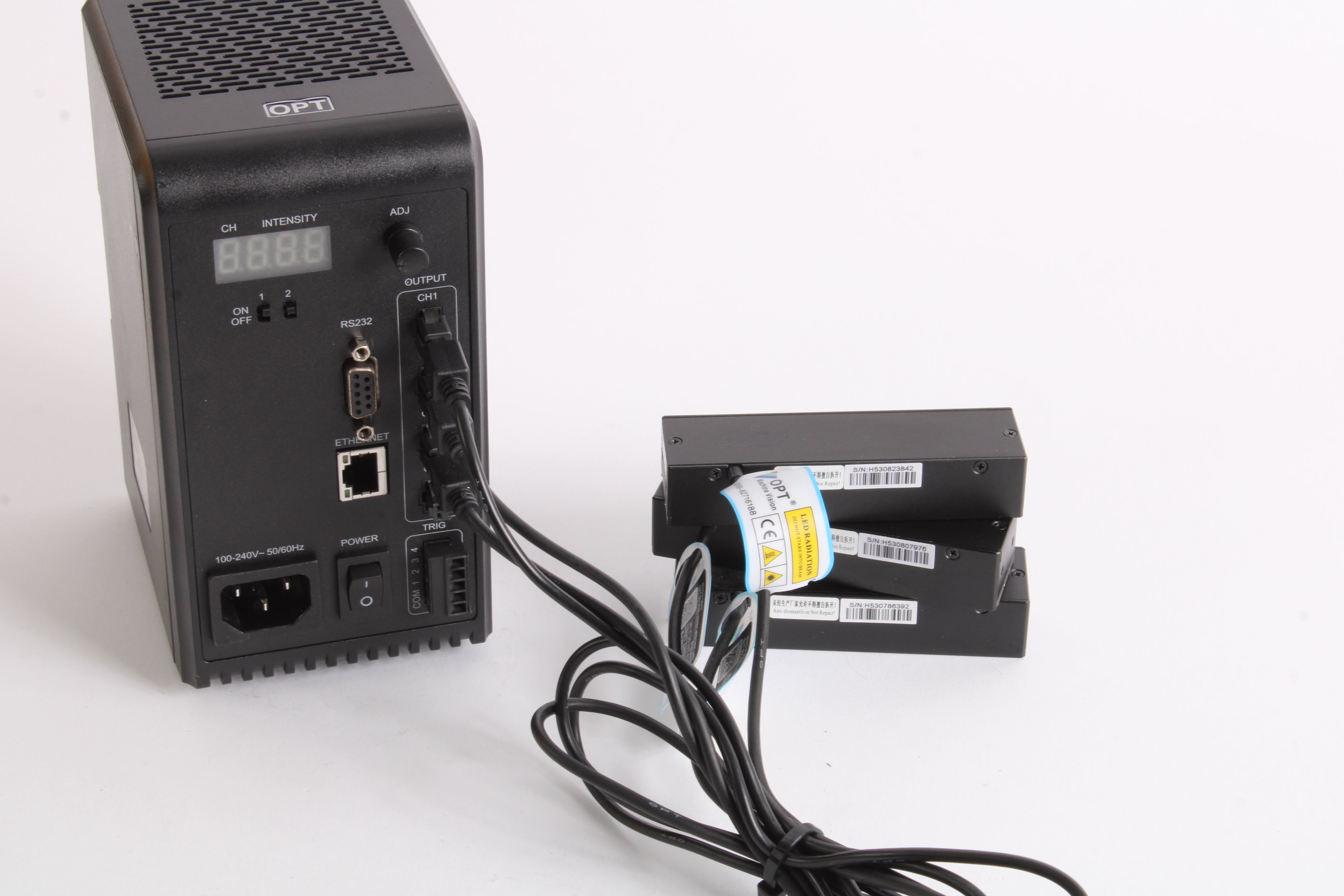 OPT OPT-DCA24E-4 Controller with 3x OPT-LXTT1022921-B LED Light Contro ...