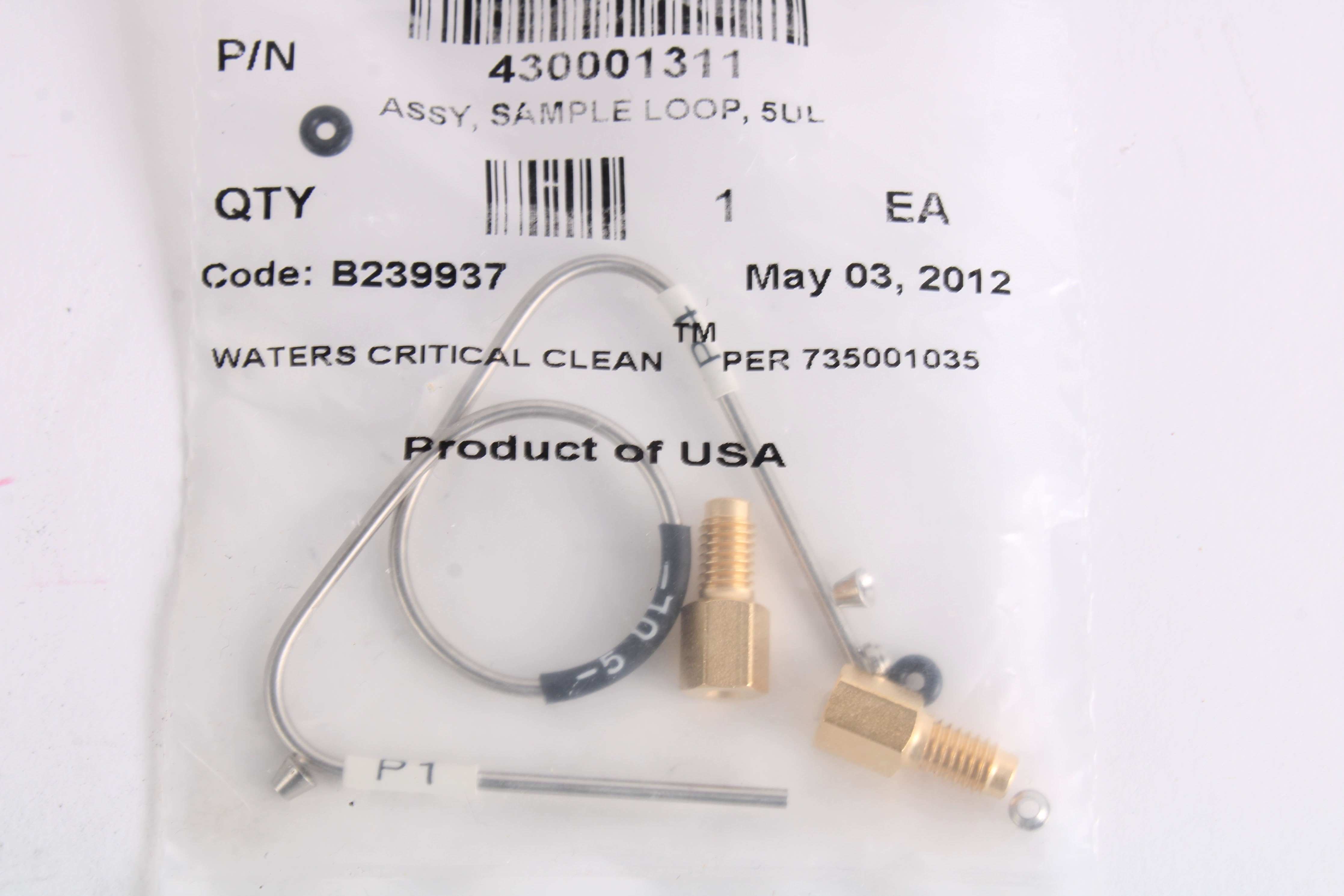 Waters 430001311 Assembly Sample Loop 5UL - NEW – NTC Tech