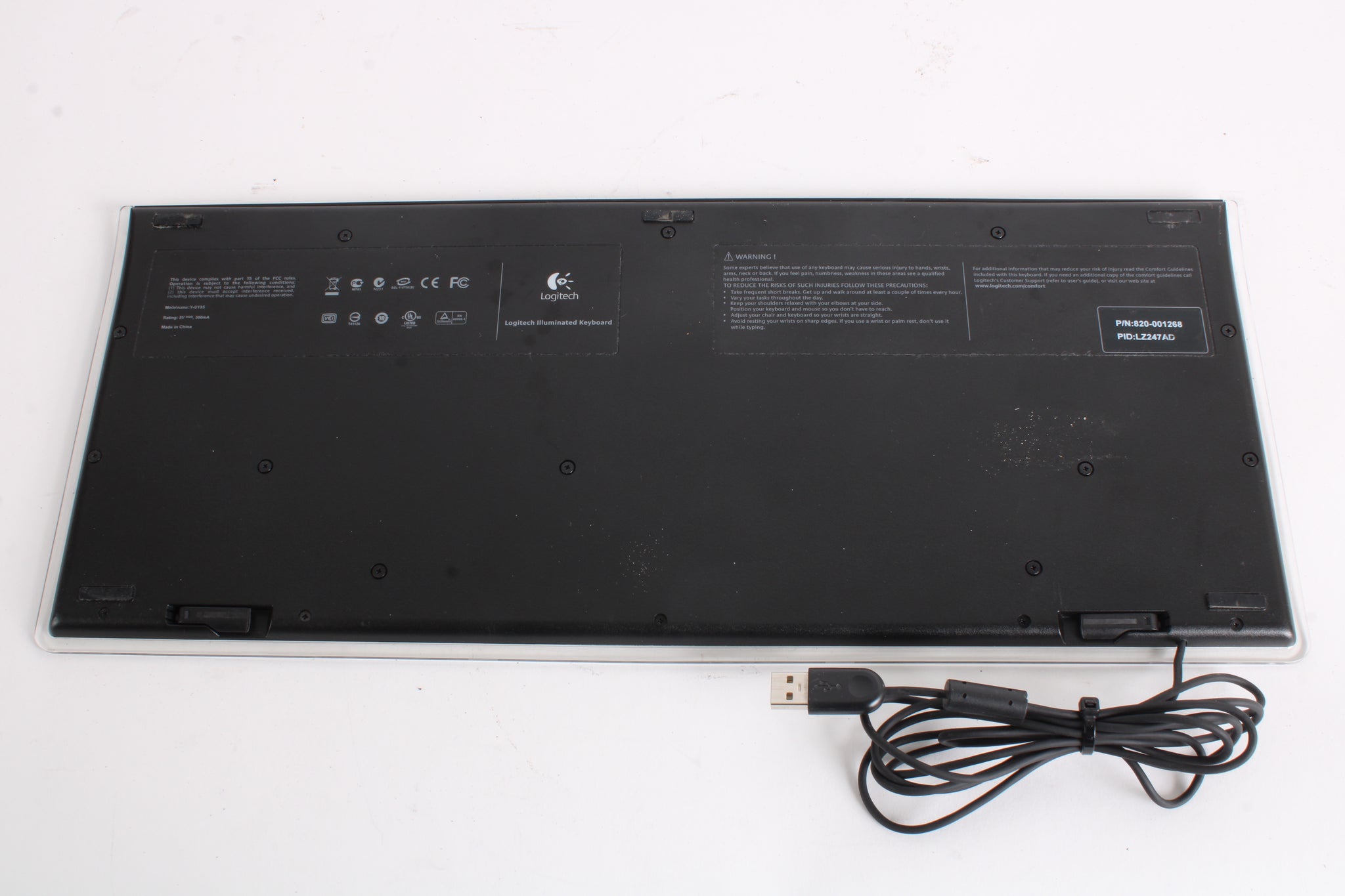 Logitech Y Uy95 Blacklit Wired Keyboard 820 001268 Ntc Tech