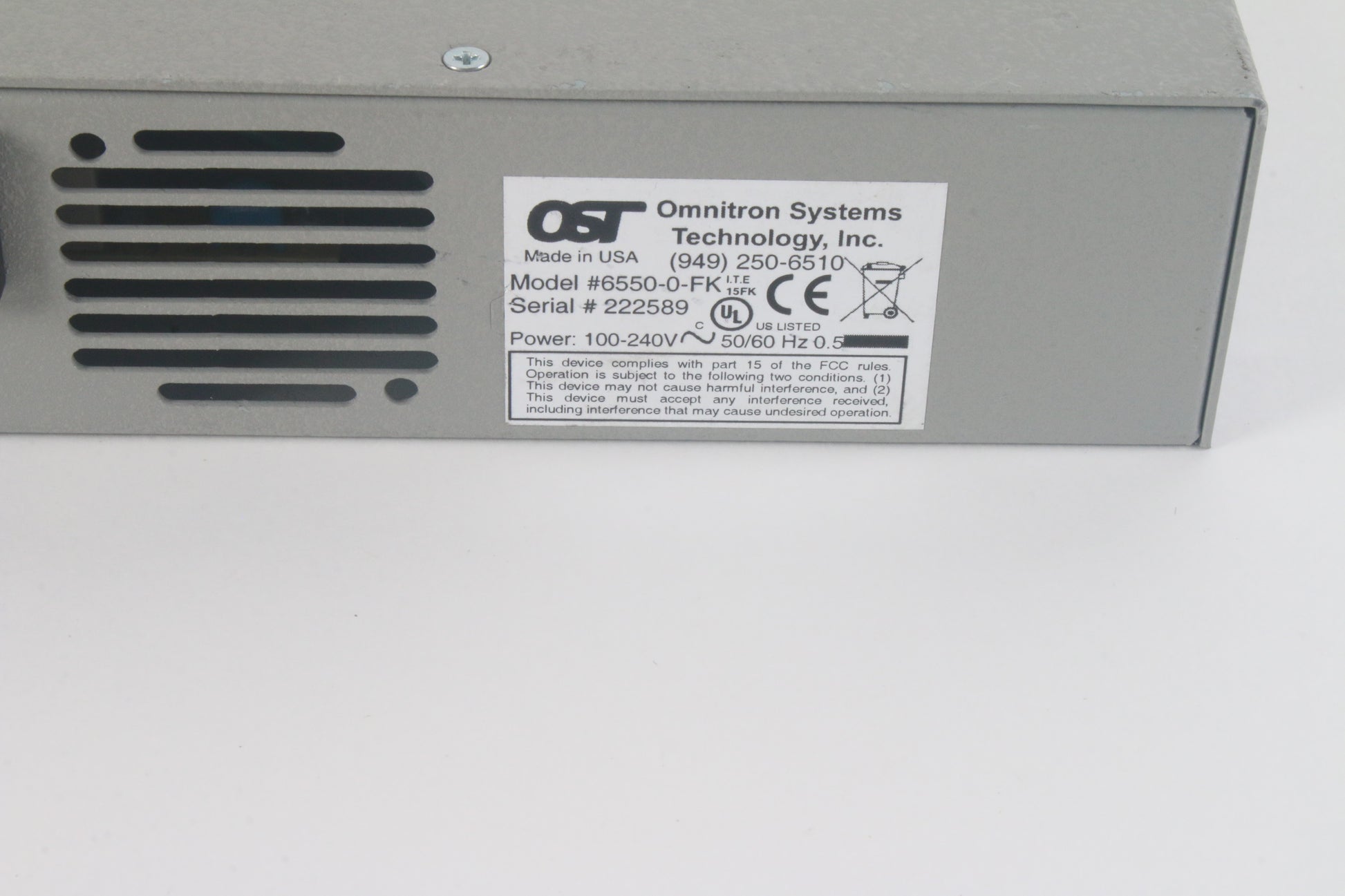 Omnitron Systems Technology 6550-0-FK 5 Flexswitch Switch Chassis – NTC ...