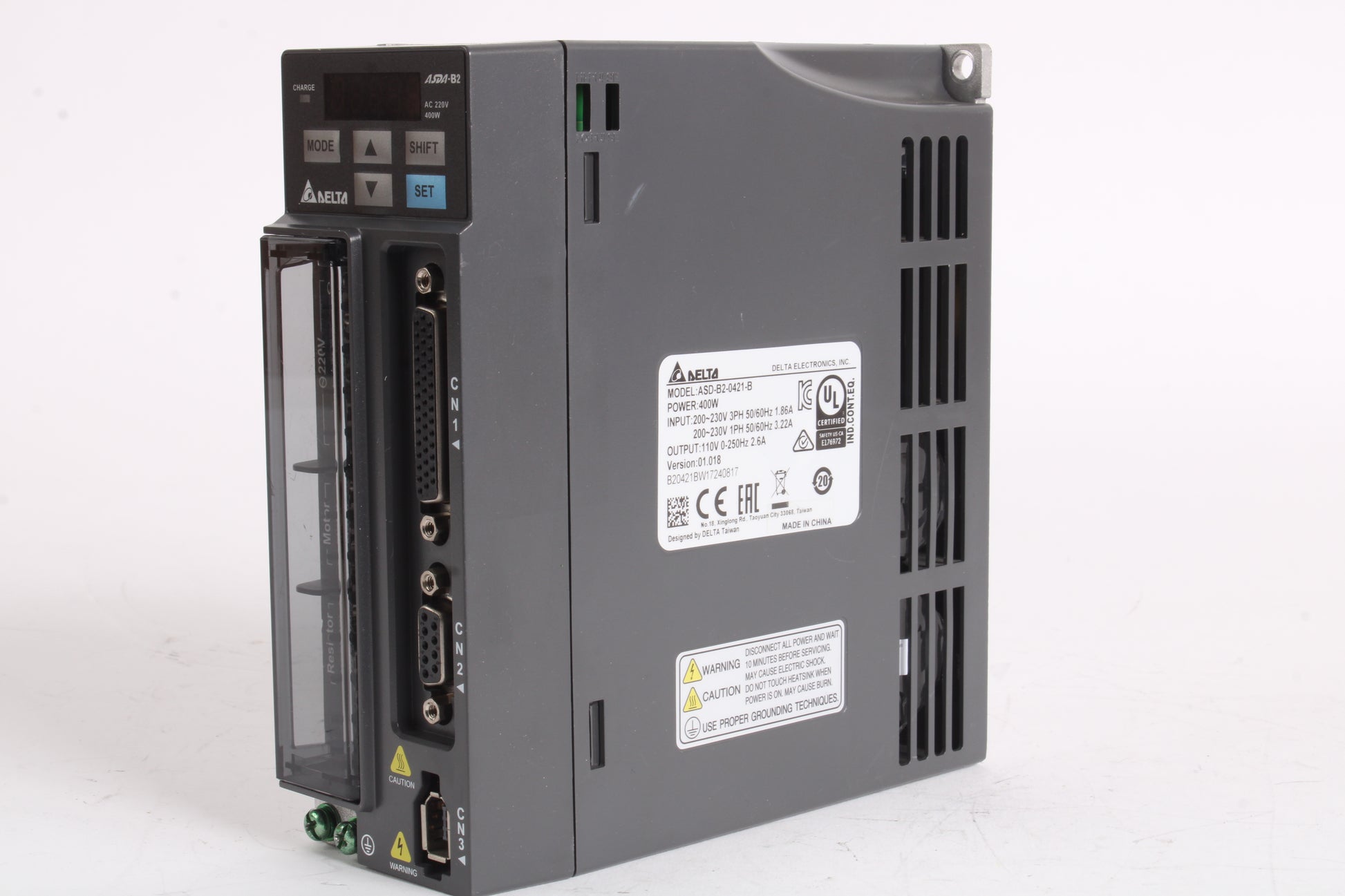 Delta ASD-B2-0421-B 400W AC Servo Drive - No Connector Cables – NTC Tech