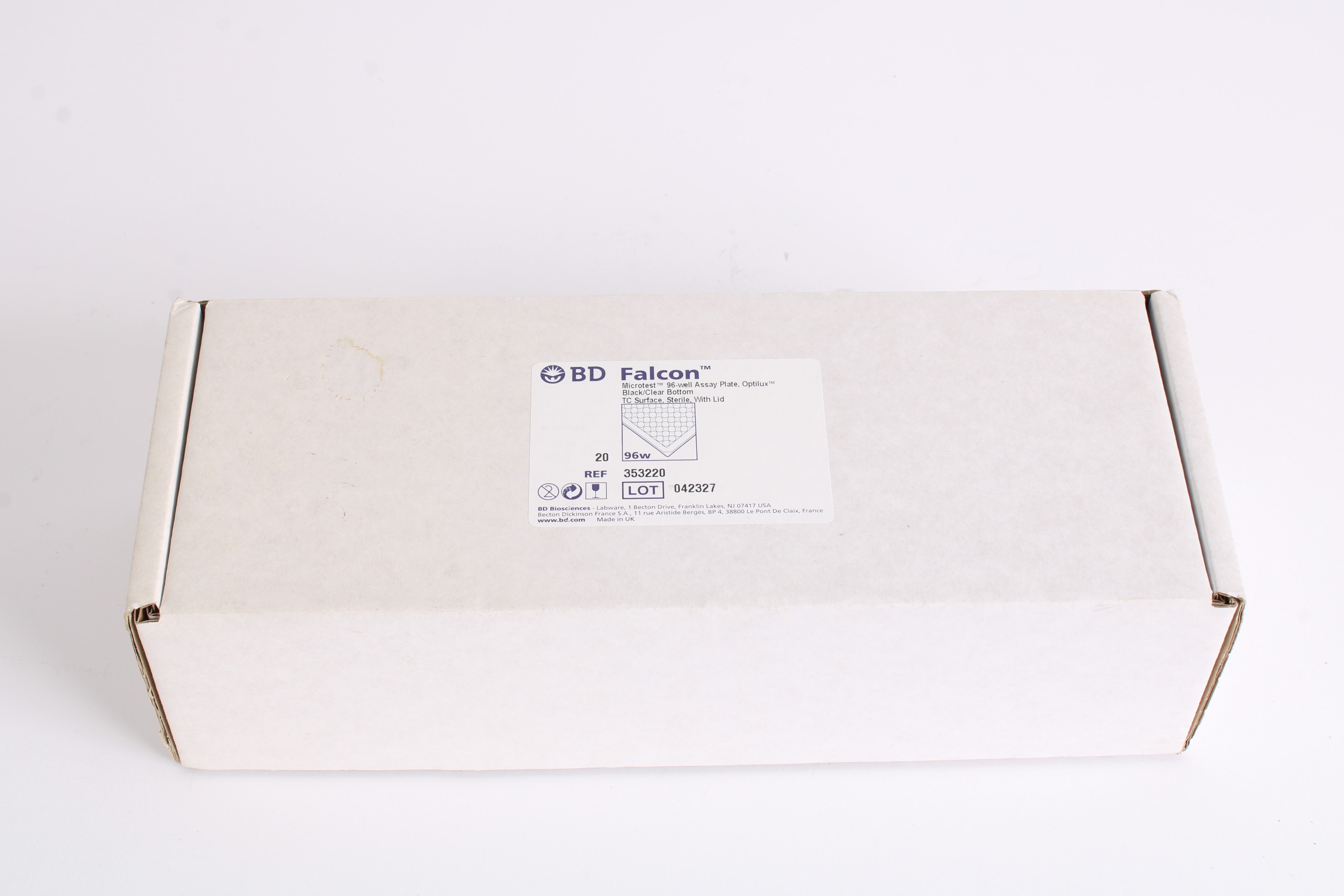 BD Falcon 353220 Microtest 96-Well Assay Plate, Sterile, With Lid - NE ...