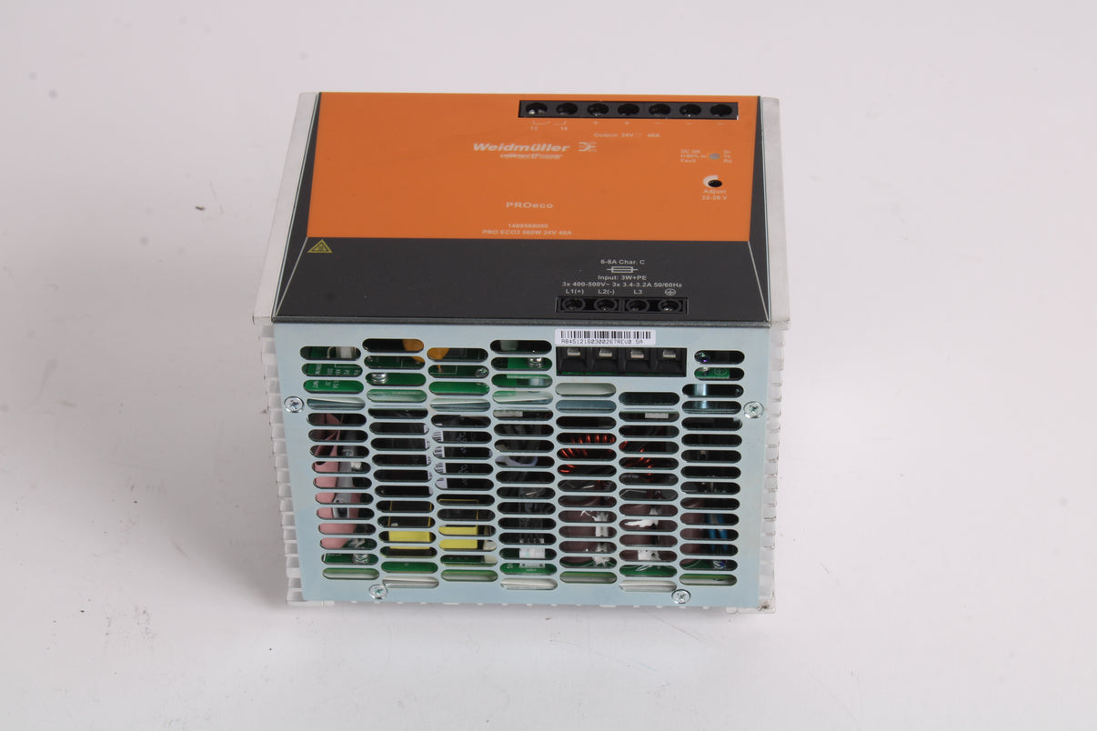 Weidmuller PRO ECO3 960W 24V 40A DIN-Rail Power Supply 1469560000 – NTC ...