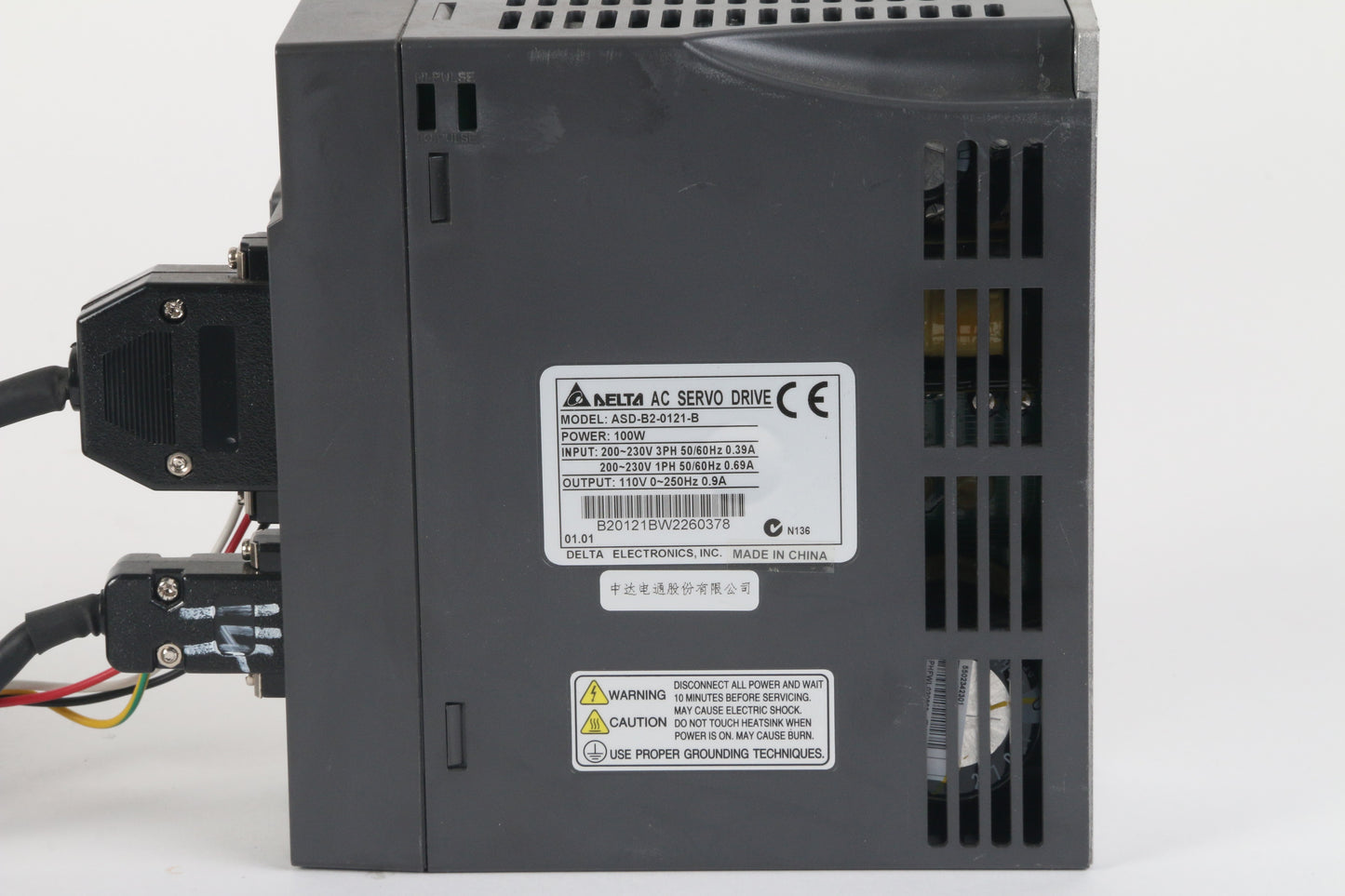 Delta ASD-B2-0121-B AC Servo Drive,ECMA-C20401ES Servo Motor,KK3010P 1 ...