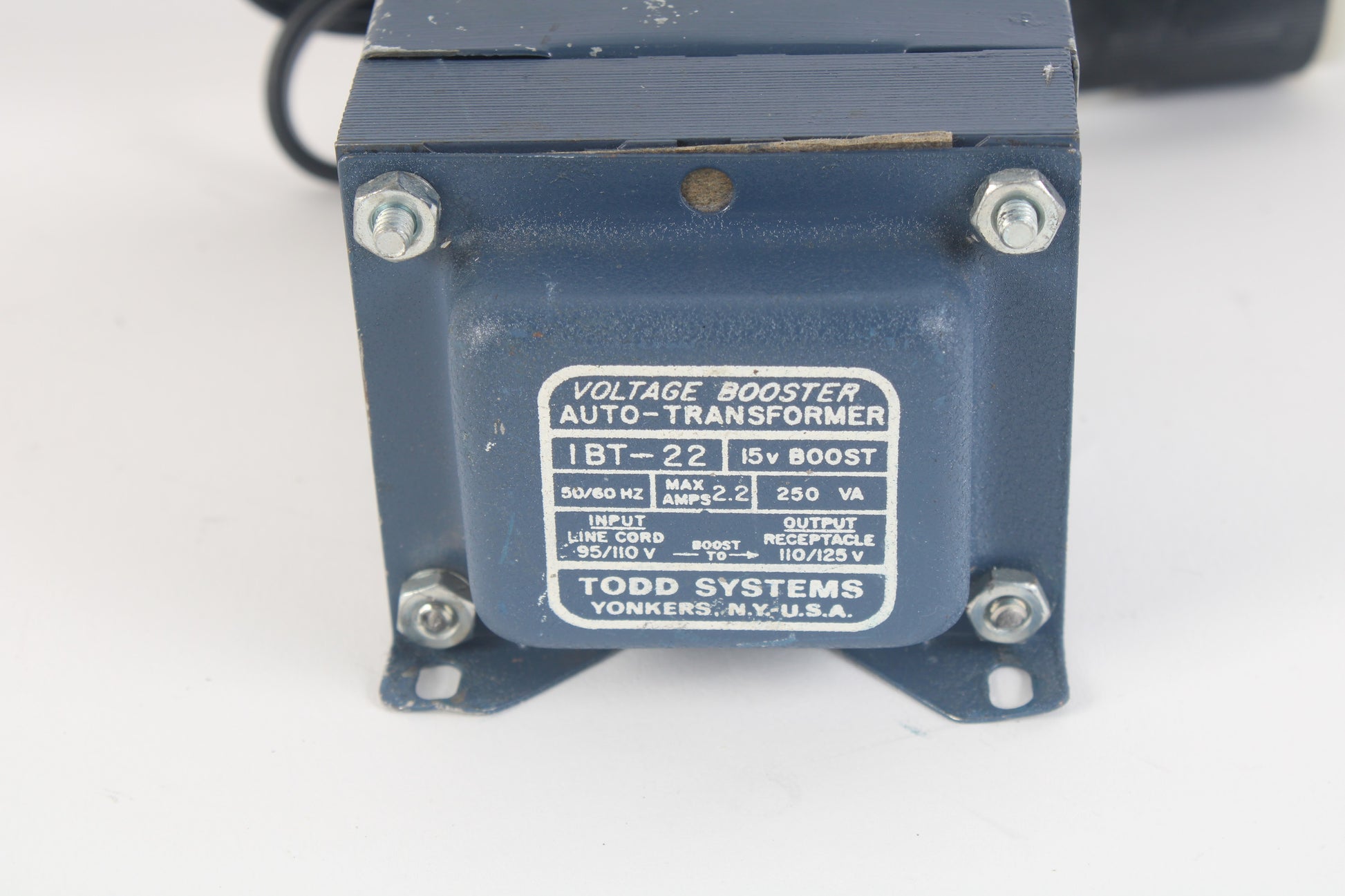 Todd Systems 1BT-22 Voltage Booster Auto-Transformer 110/125V 250VA 2 ...