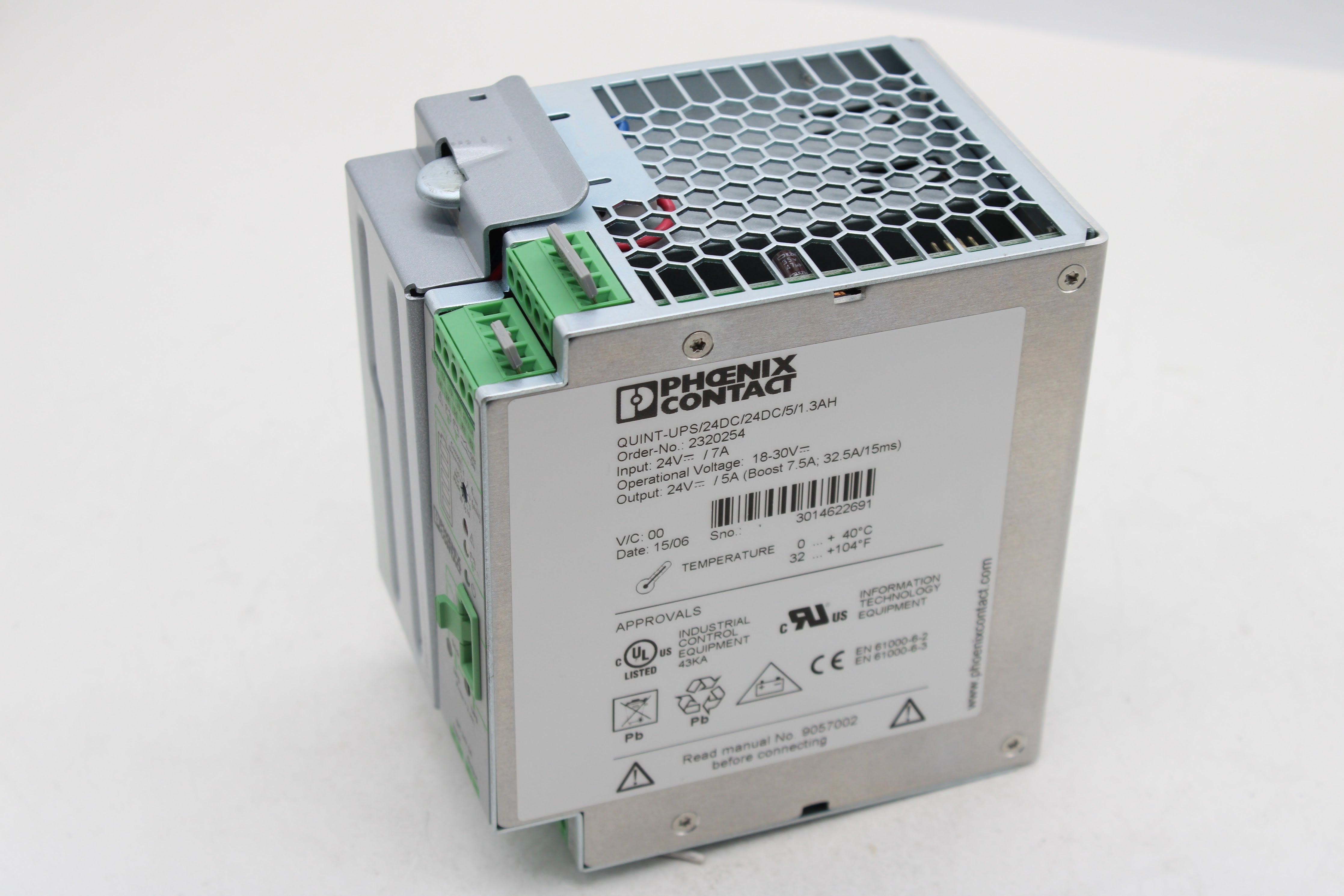 Phoenix Contact QUINT-UPS/24DC/24DC/5/1.3AH UPS Input 24VDC 7A Output ...