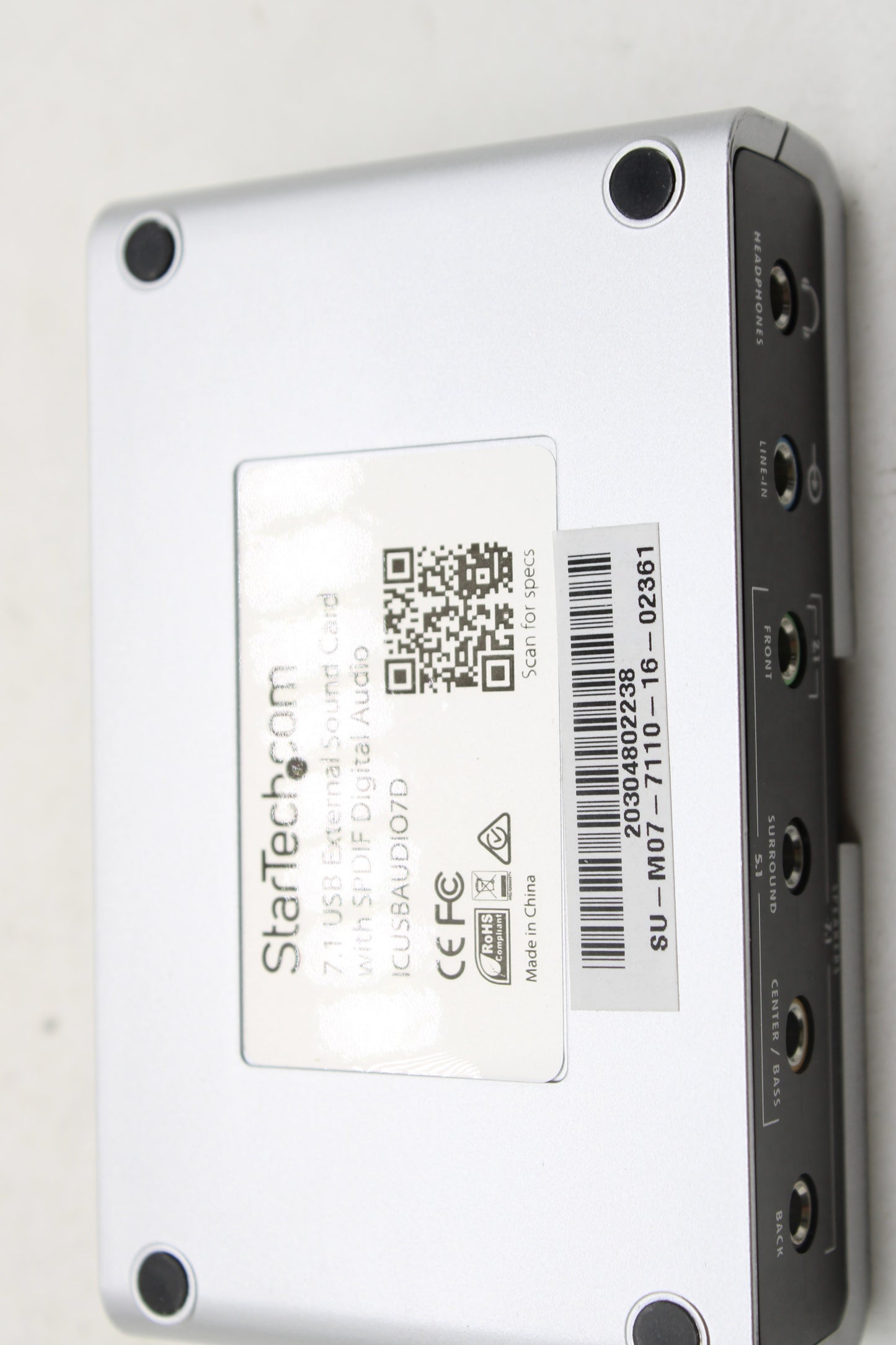 StarTech 7.1 USB External Sound Card SPDIF Digital Audio ICUSBAUDIO7D – NTC Tech