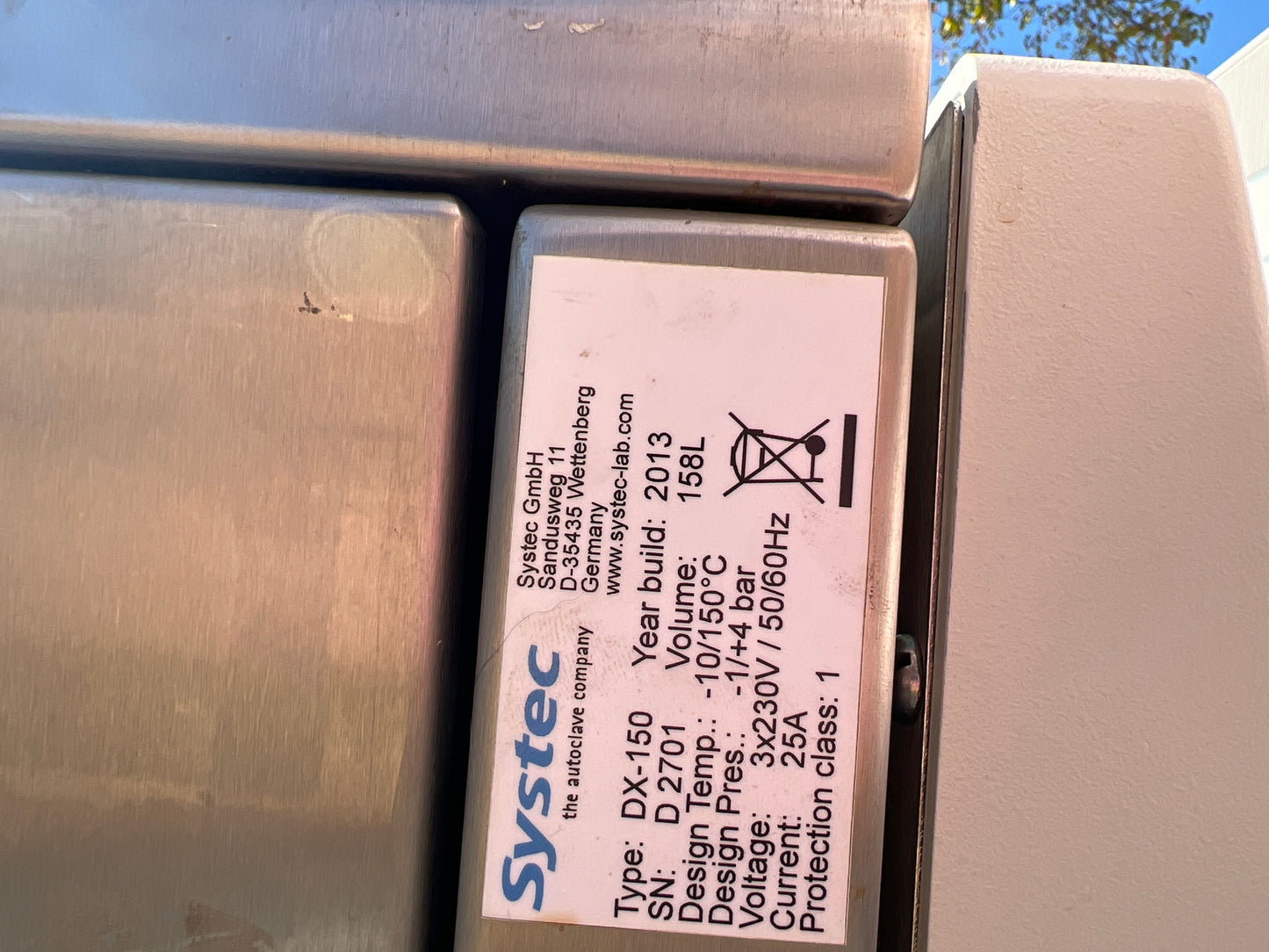 Systec DX-150 D-Series Laboratory Horizontal Benchtop 158L Autoclave - – NTC Tech