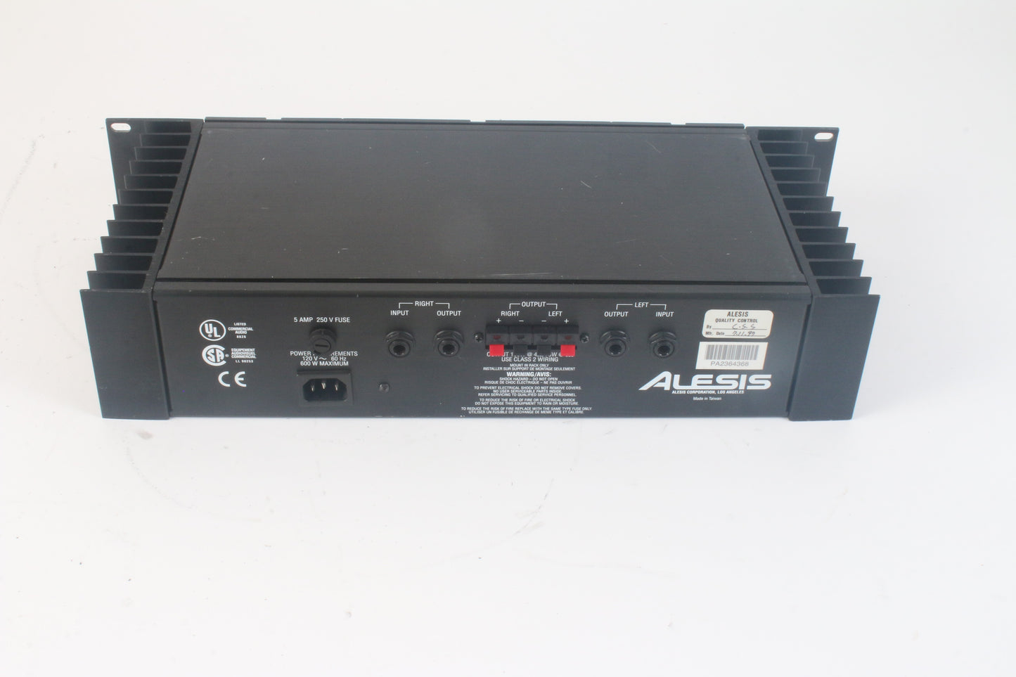 Alesis RA-100 100W/4-Ohm 75W/8-Ohm Reference Amplifier - Good Conditio ...