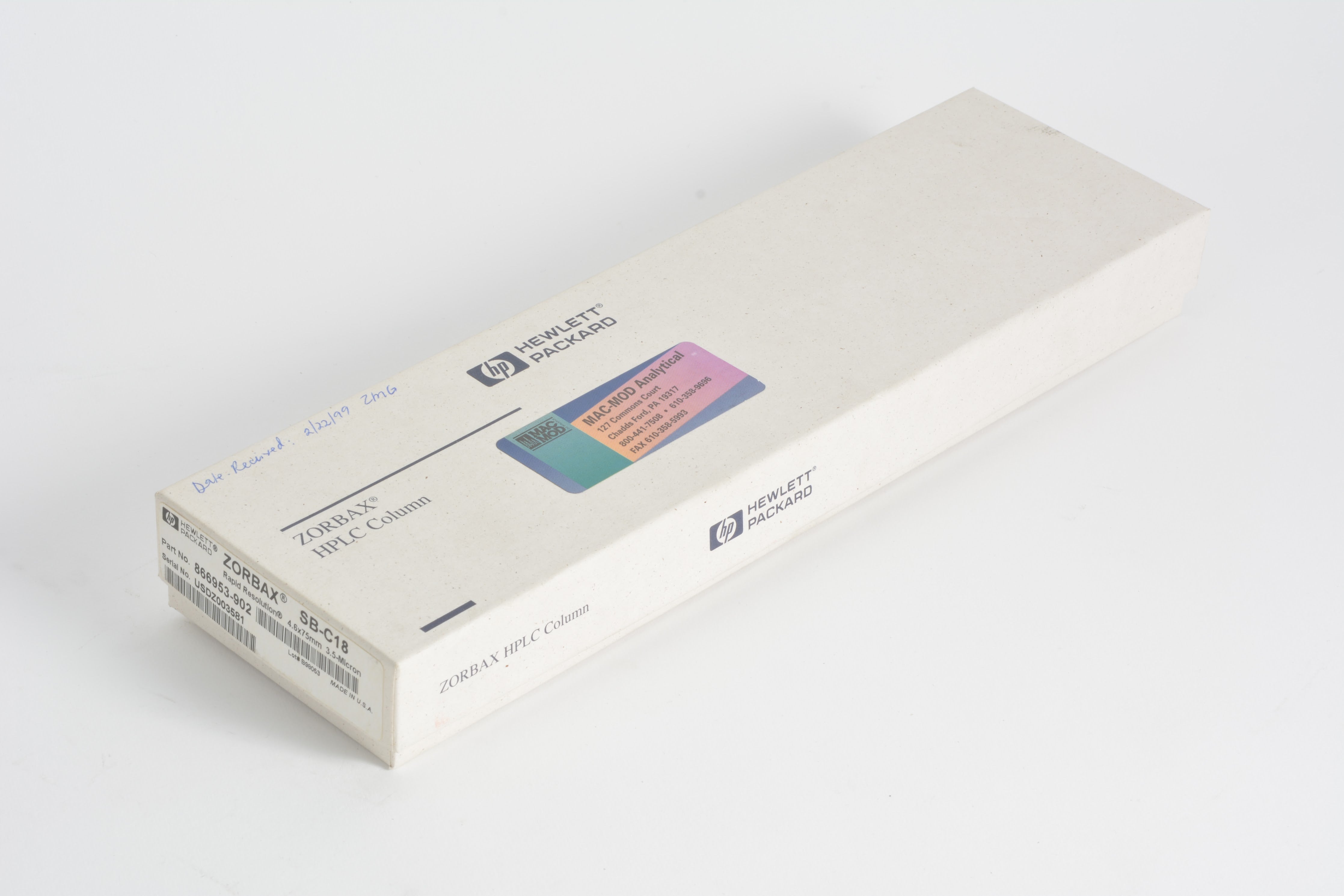 HP / Agilent Zorbax SB-C18 Rapid Res 4.6x75mm 3.5-Micron HPLC Column ...