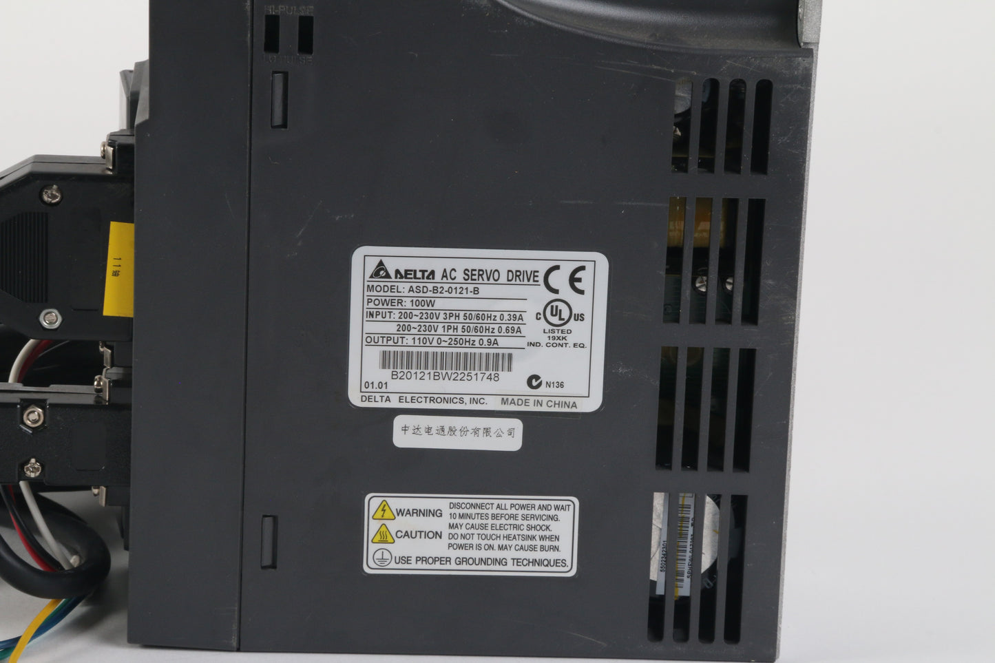 Delta ASD-B2-0121-B AC Servo Drive,ECMA-C20401ES Servo Motor,KK6010C 2 ...