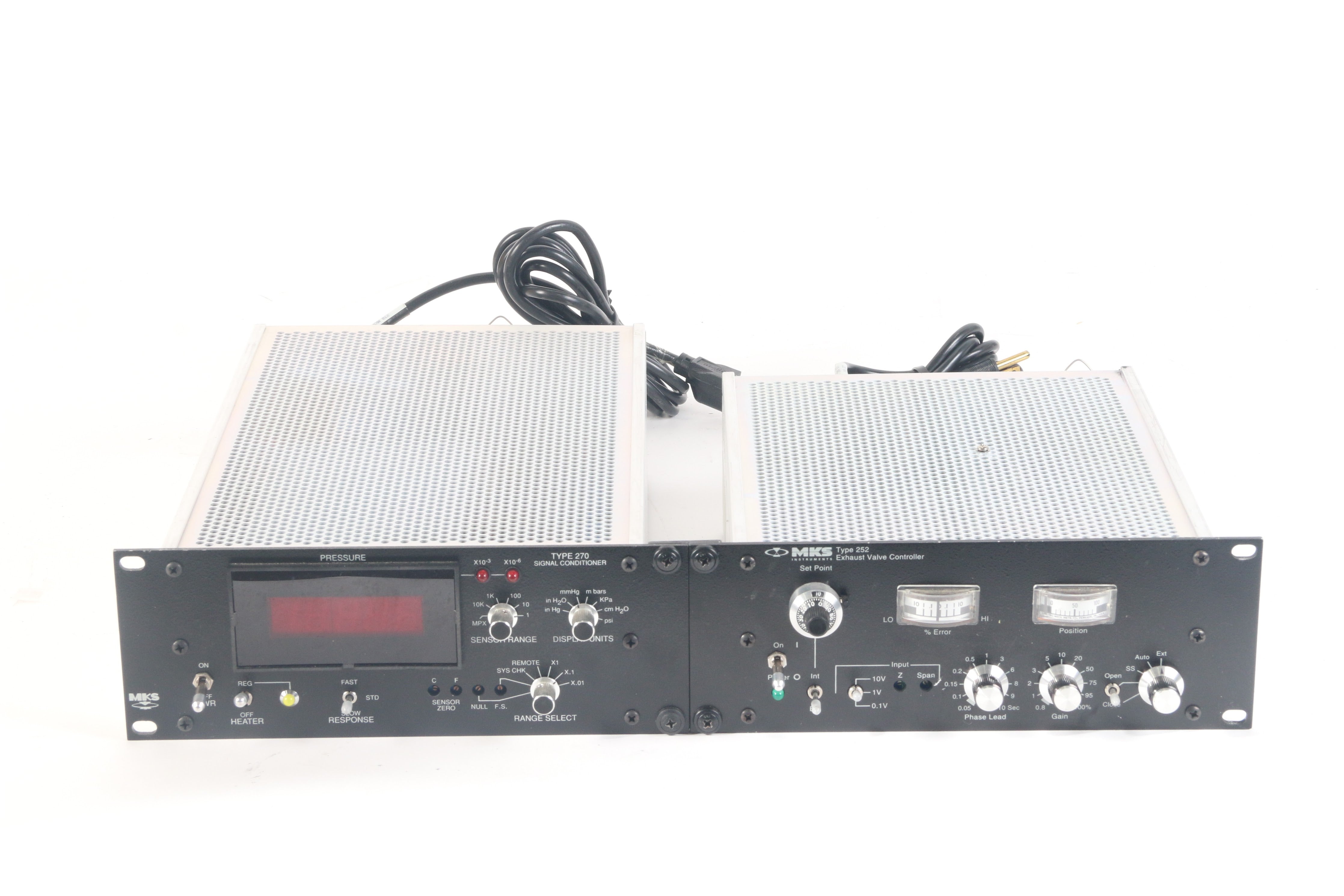 MKS 270D-4 Signal Conditioner W/ 252C-1-VPO Exhaust Valve Controller ...