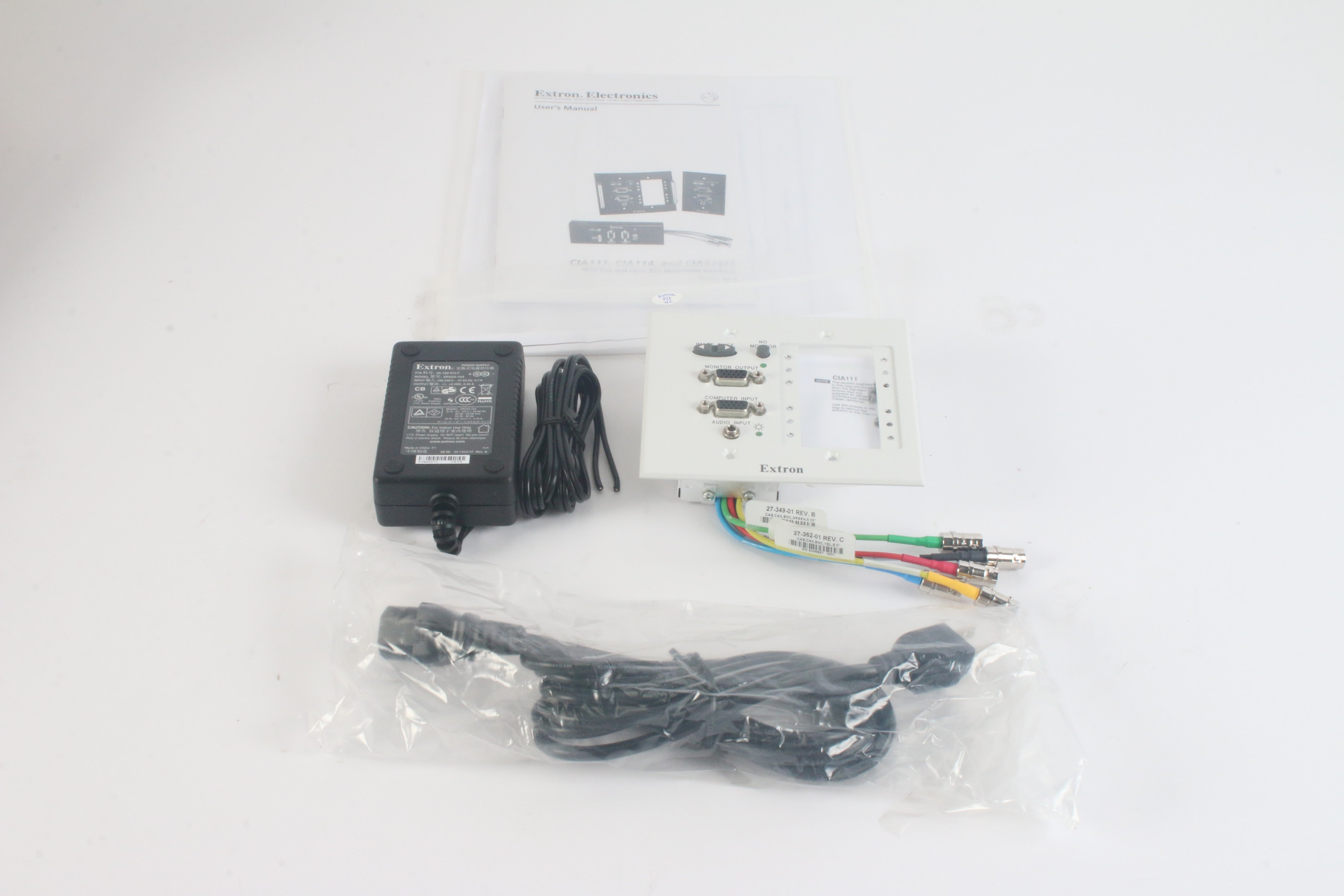 Extron CIA111-4 White Inline Computer Interface Architectural Series ...