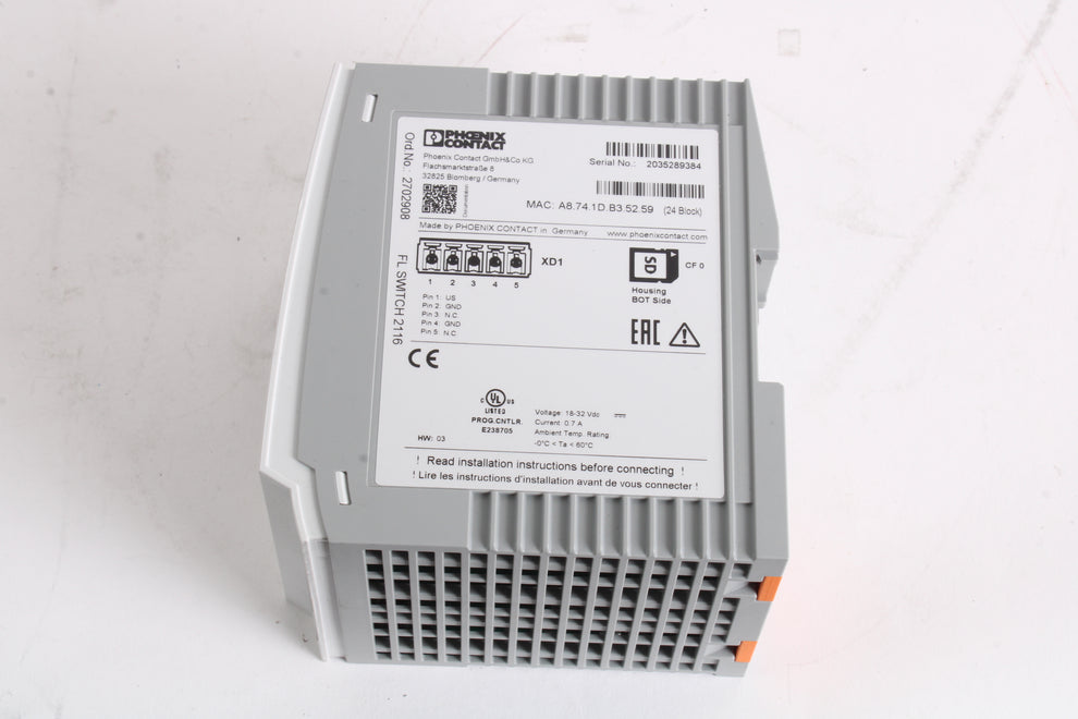 Phoenix Contact FL Switch 2116 Industrial Ethernet Switch 2702908 – NTC ...