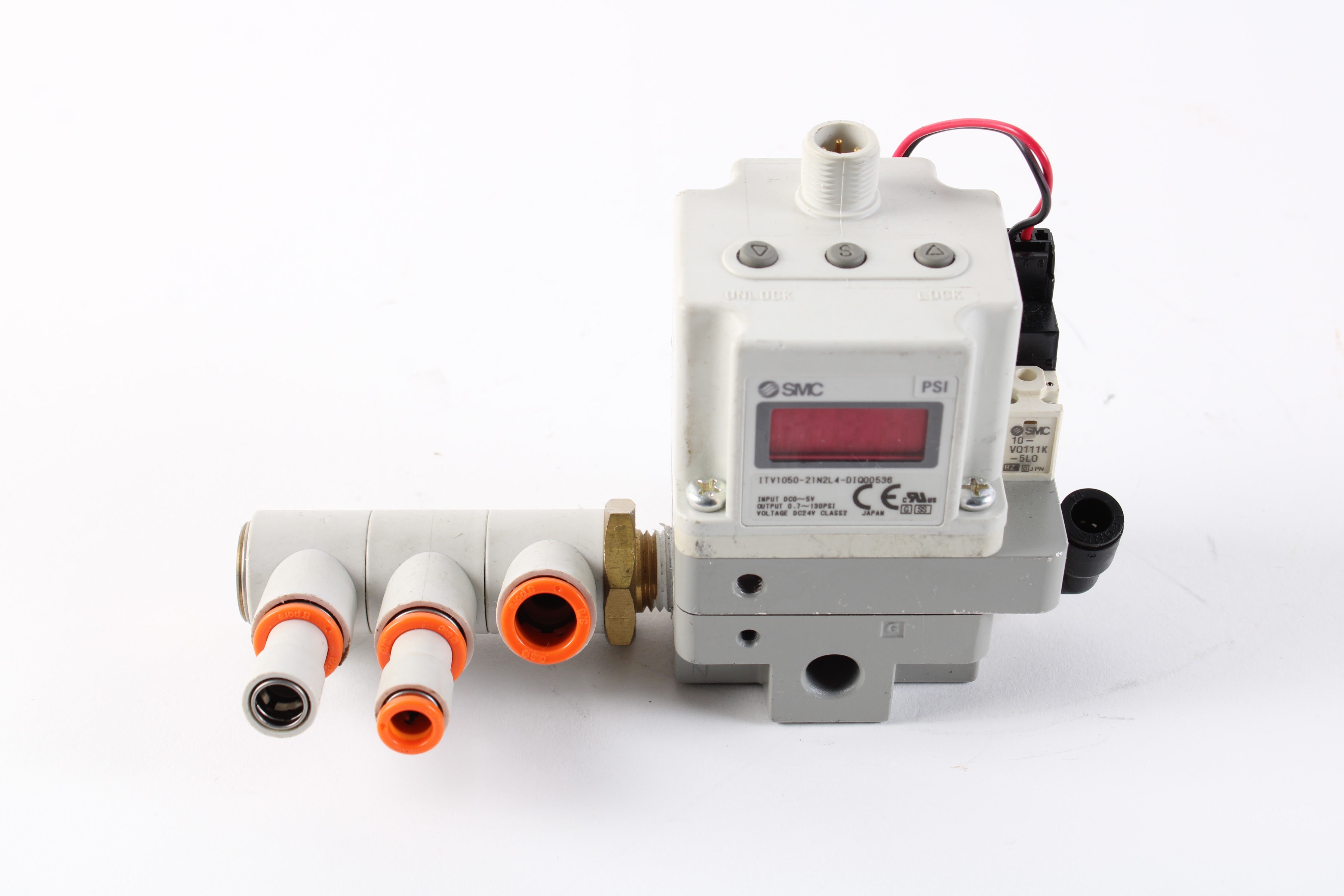 SMC ITV1050-21N2l4-DIQ00536 Electro Pneumatic Regulator W/ Adapter ...