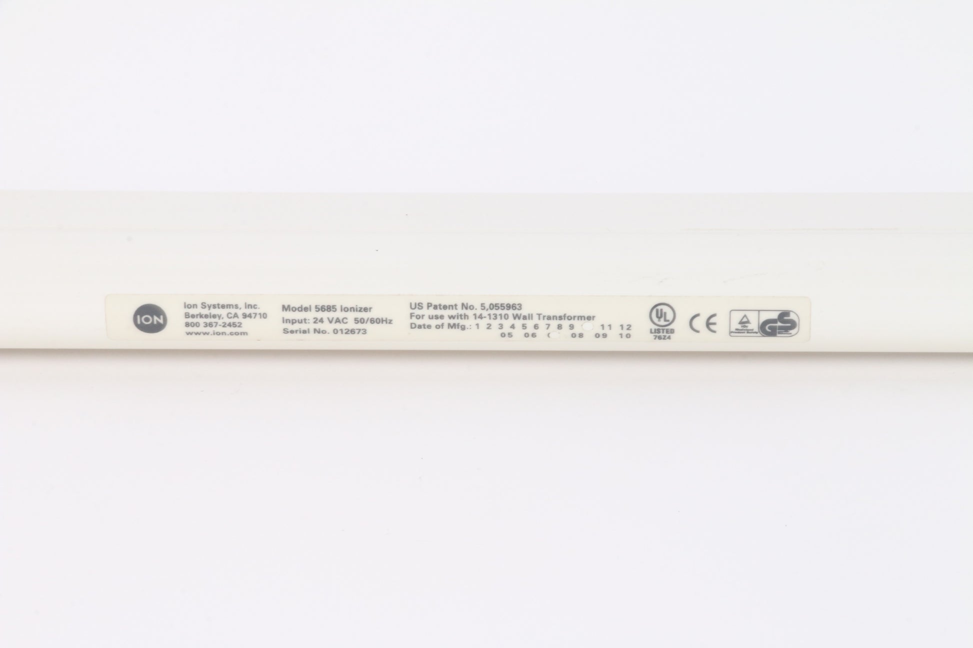 MKS Ion Systems Model 5685 AeroBar Ionizer with IsoStat Technology ...