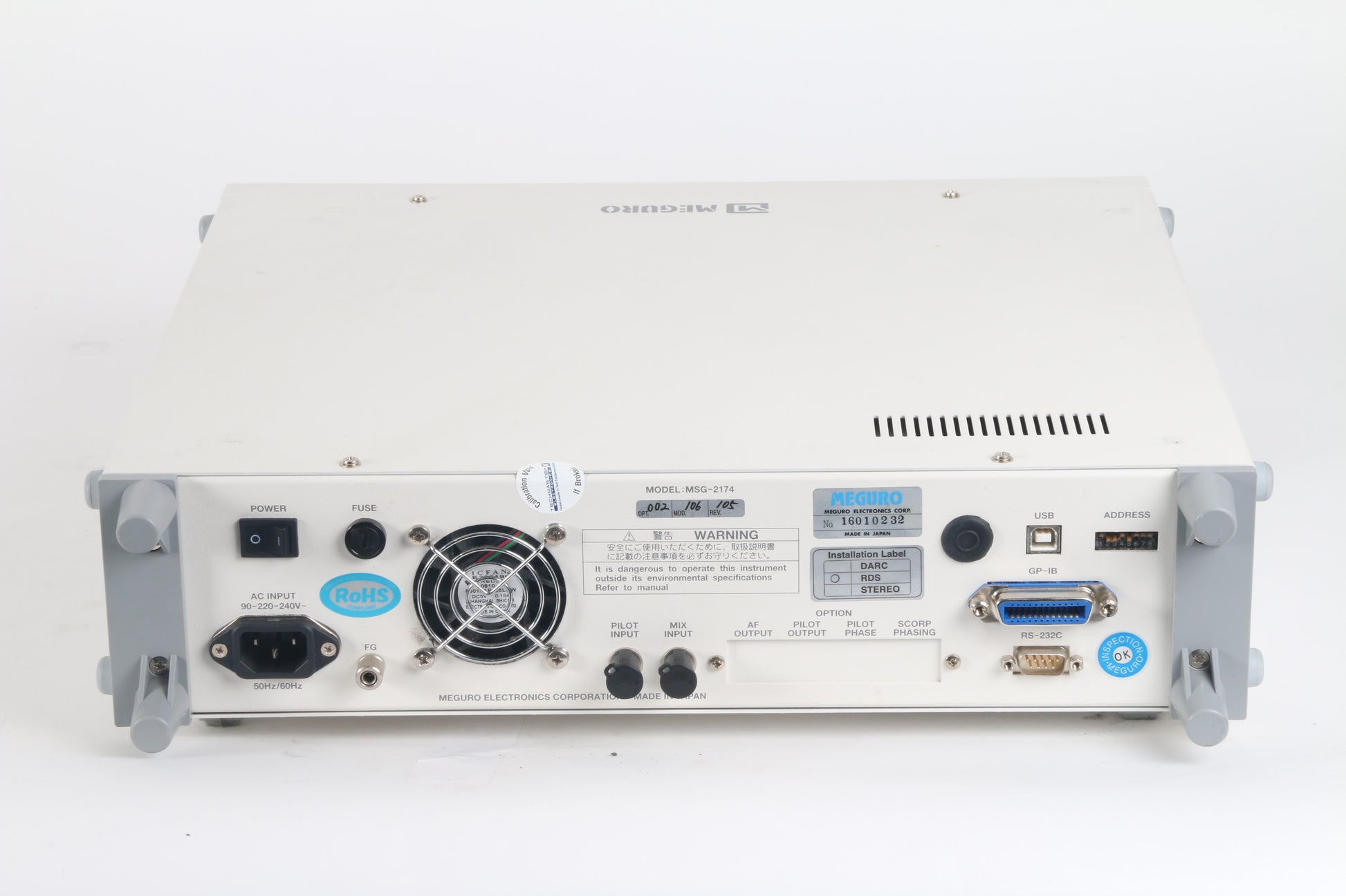 Meguro / Keisoku MSG-2174 FM Multiplex Signal Generator Opt 002 Mod 10 ...