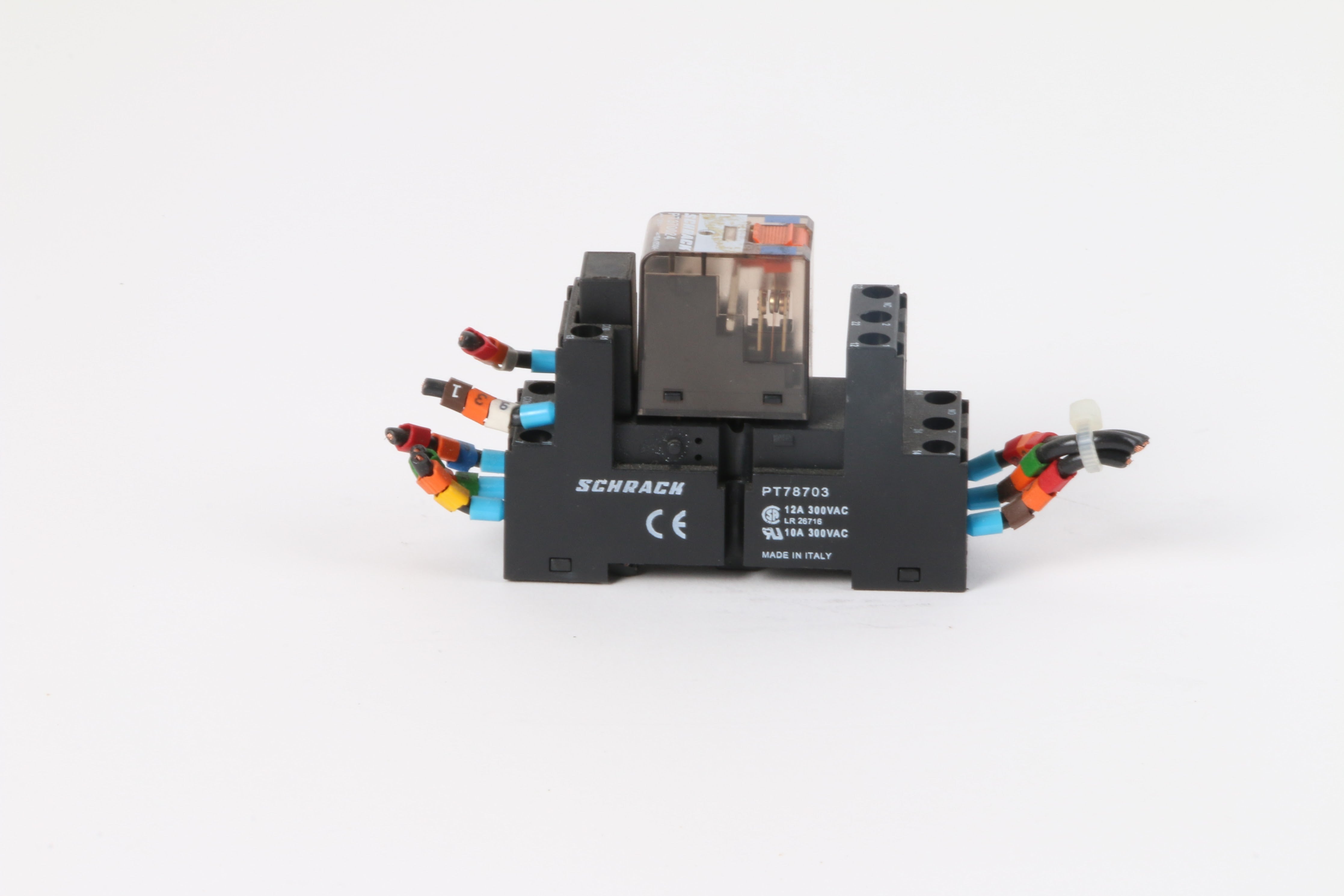 Schrack PT78703 Relay Socket DIN Rail Mount w/ PT370024 Relay – NTC Tech