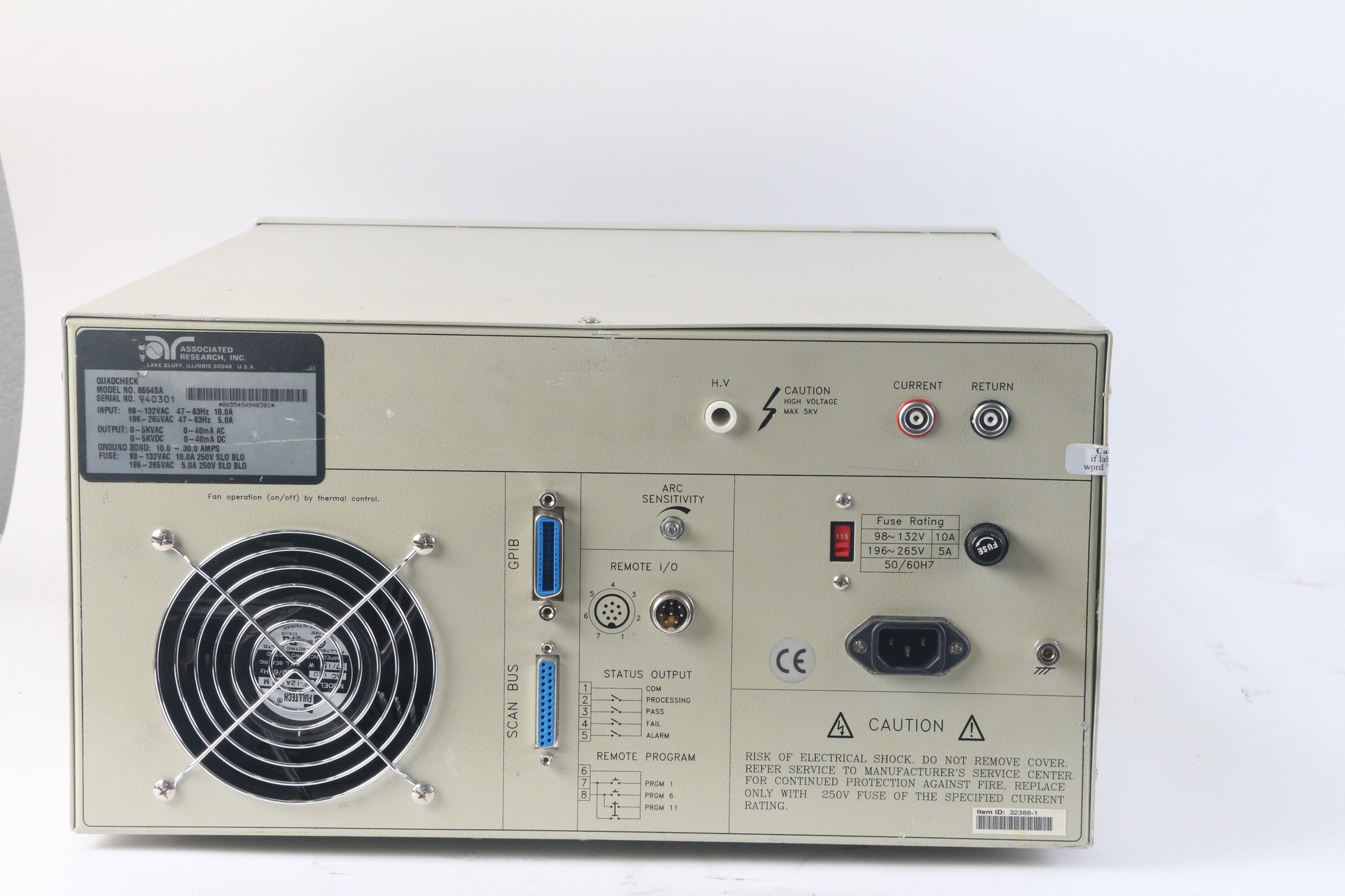 Associated Research 6554SA Electrical Safety Compliance Analyzer- Miss ...
