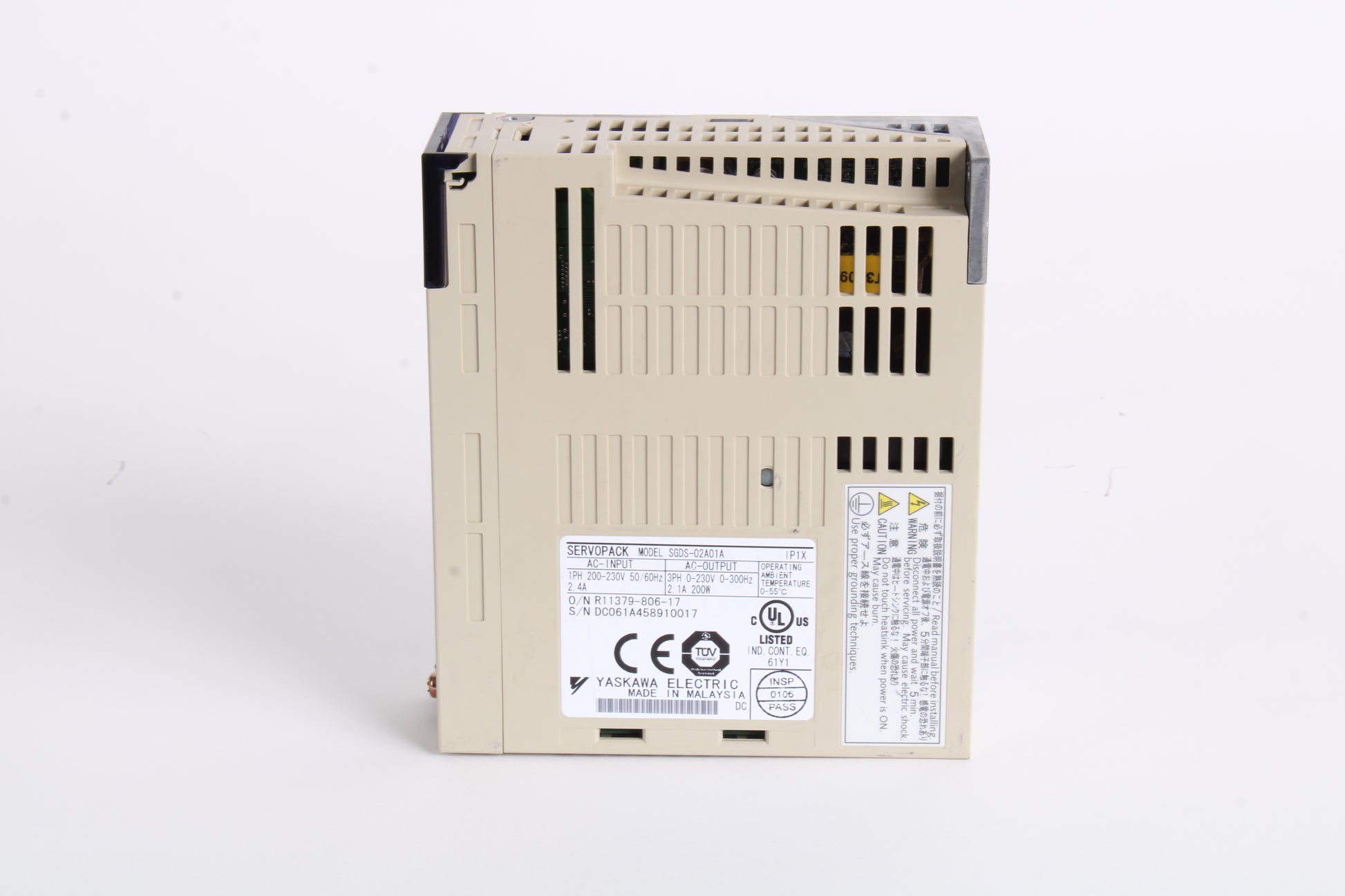 Yaskawa Electric SGDS-02A01A 1PH 200-230V Servo Drive - No Connectors ...