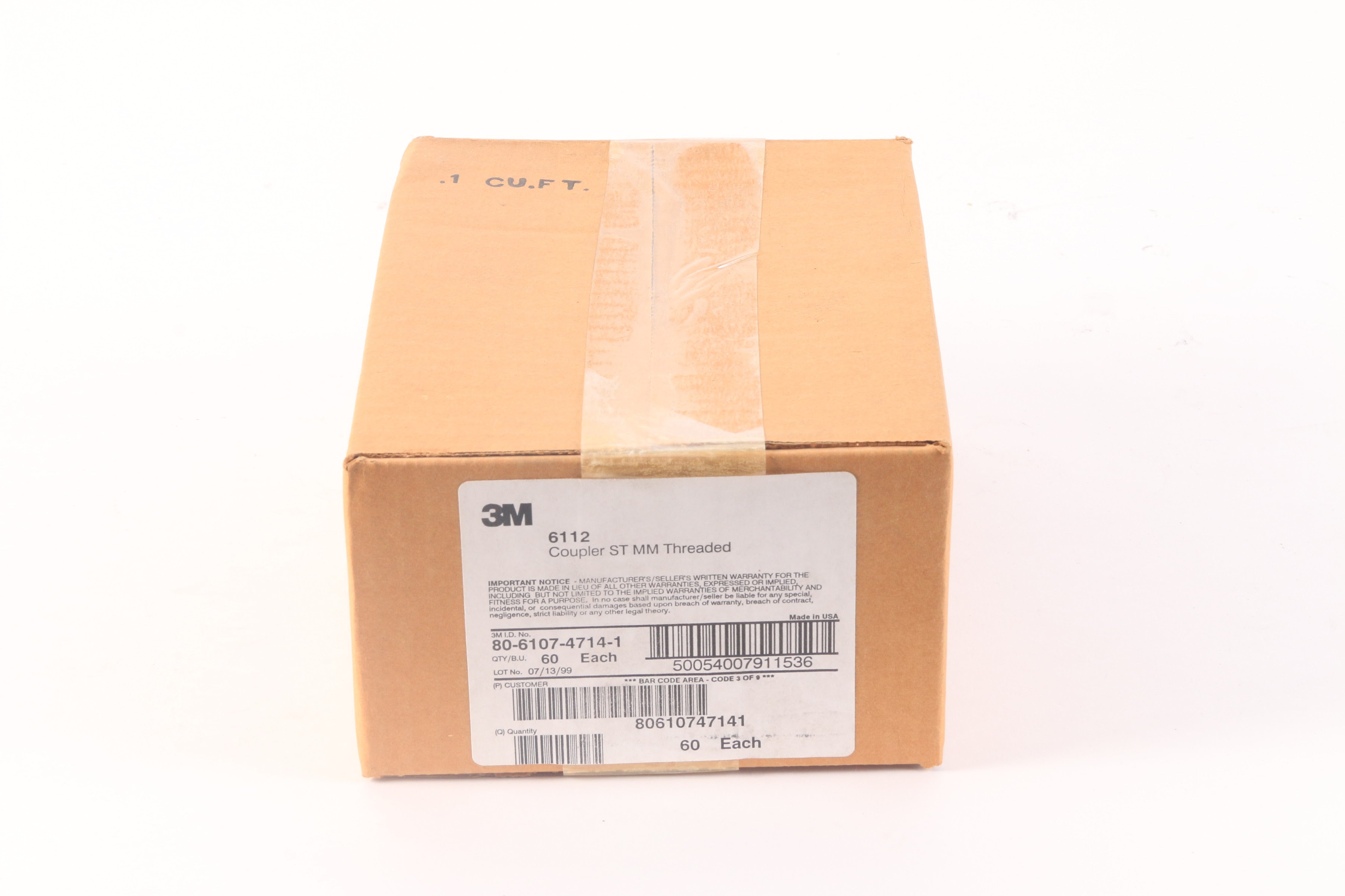 3M 6112 Coupler ST MM Threaded 50054007911536 - 60 Pieces - 3M ID 8061 ...