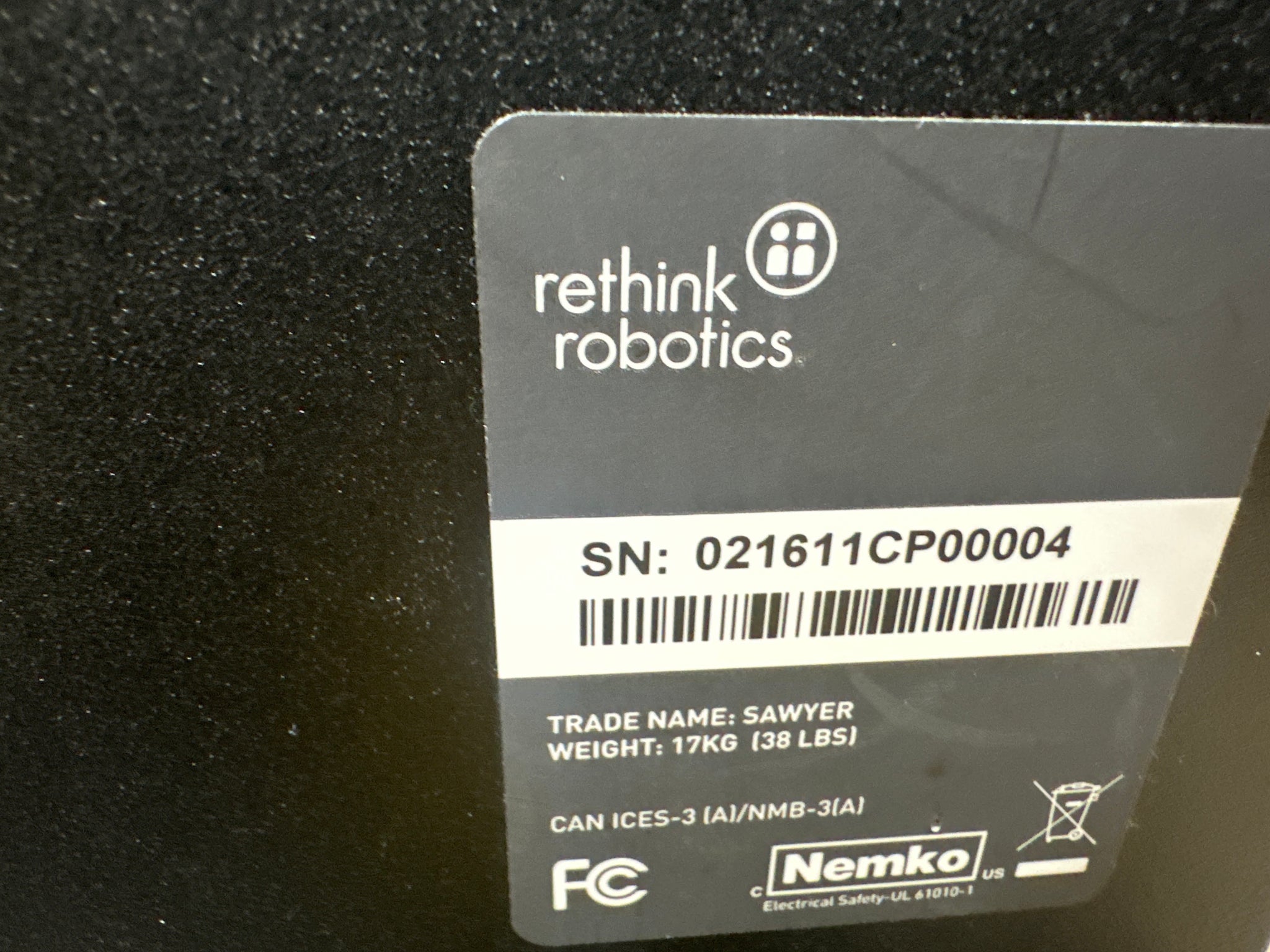 Rethink Robotics Sawyer Collaborative Robot Controller, Cart, Cables - – NTC Tech