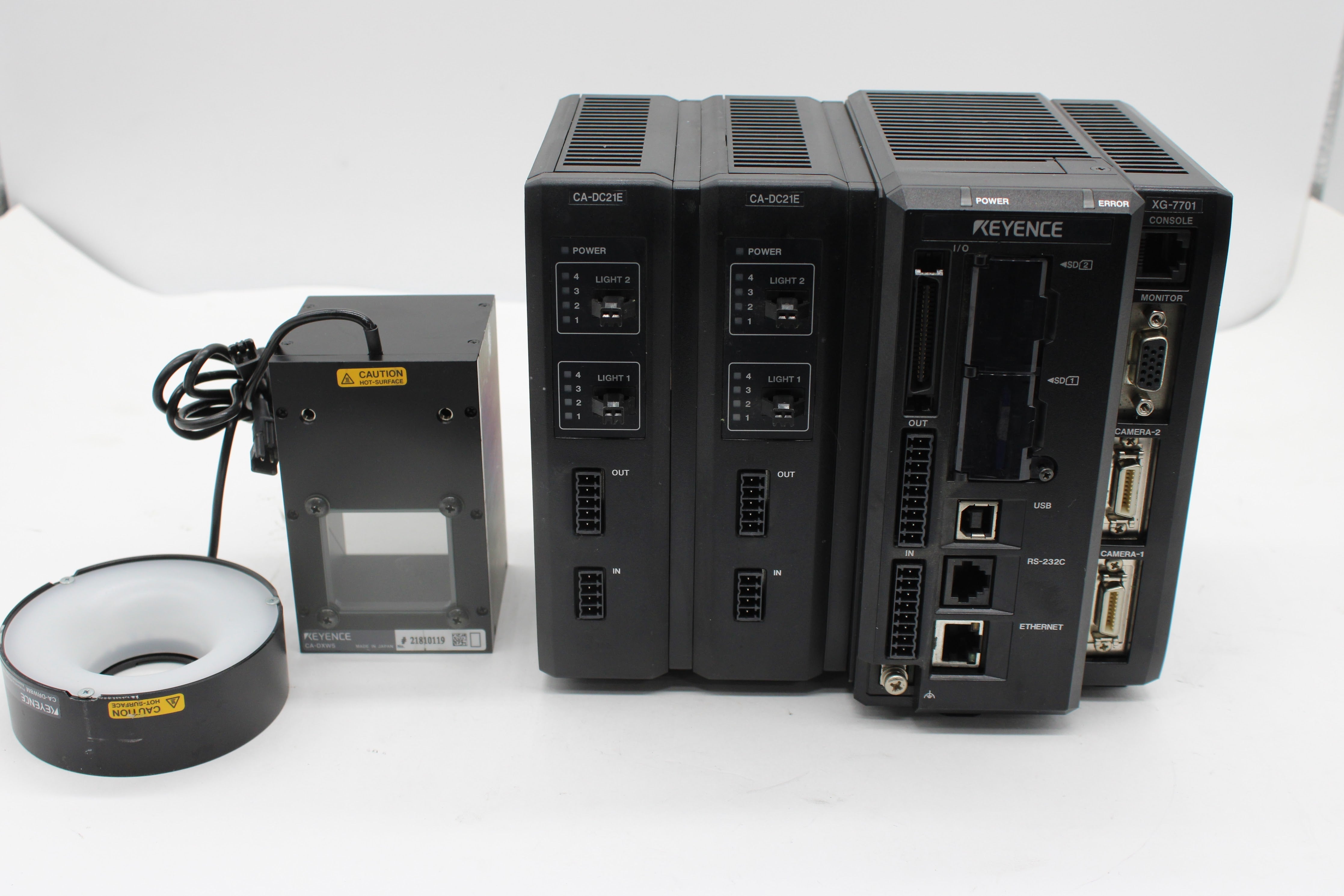 Keyence XG-7701 Multi-Camera Imaging W/ 2x CA-DC21E, CA-DRW8M & CA-DXW ...