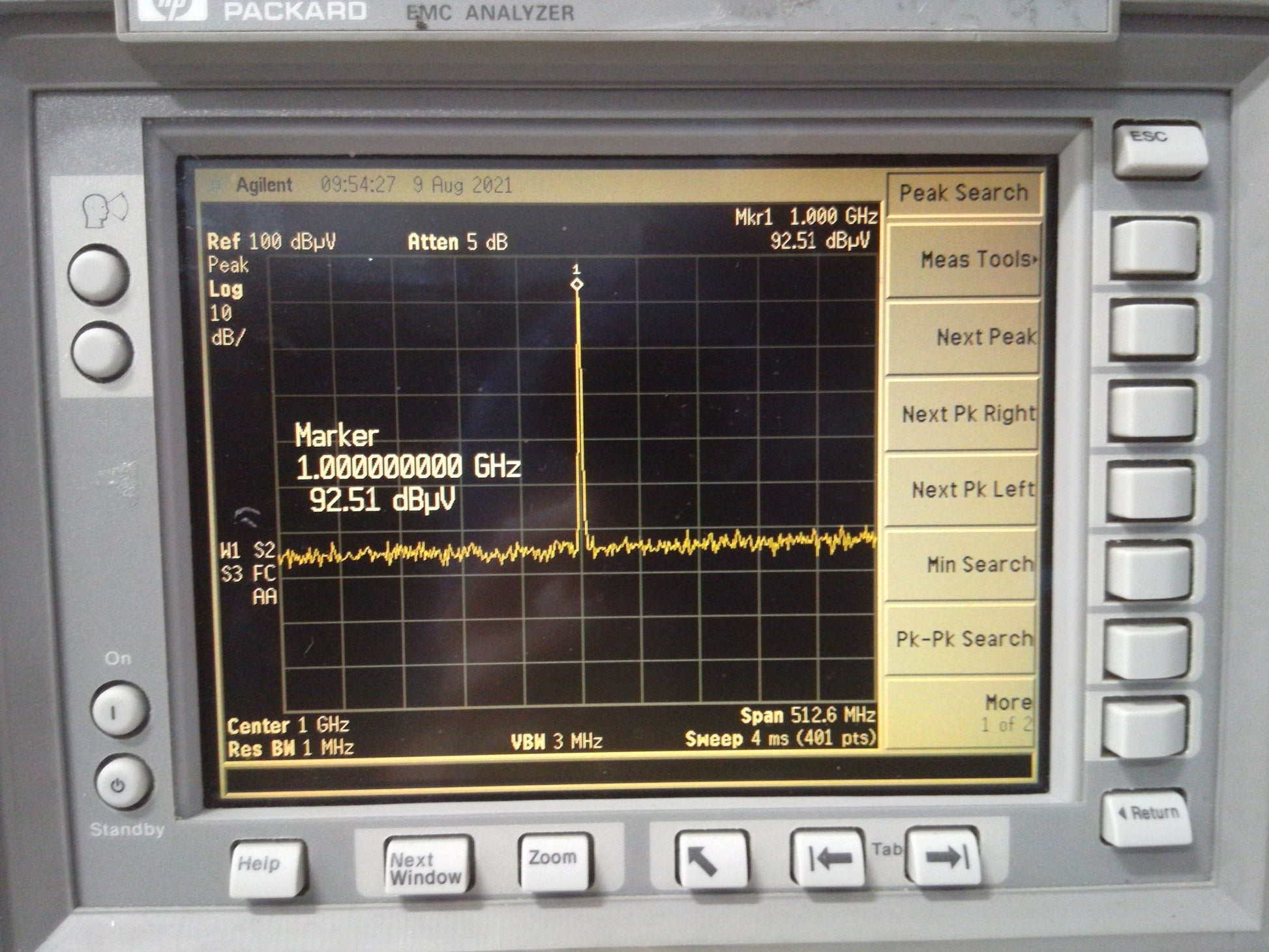 Hp Keysight Agilent E7401a Emc Analyzer 9khz To 1 5ghz Spectrum Analyz Ntc Tech