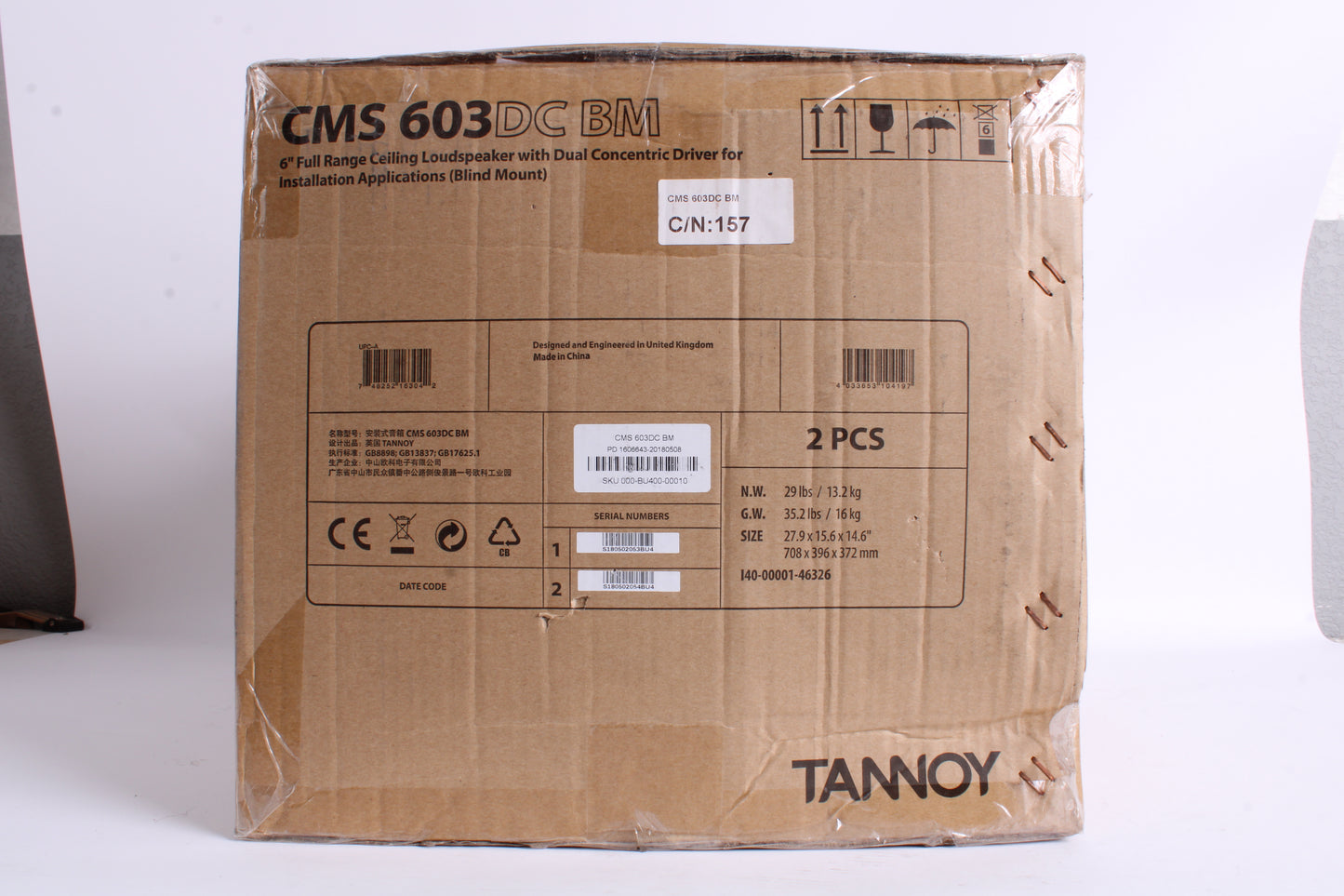 Tannoy CMS 603DC BM 6" FullRange Ceiling Loudspeaker Dual Concentric D – NTC Tech