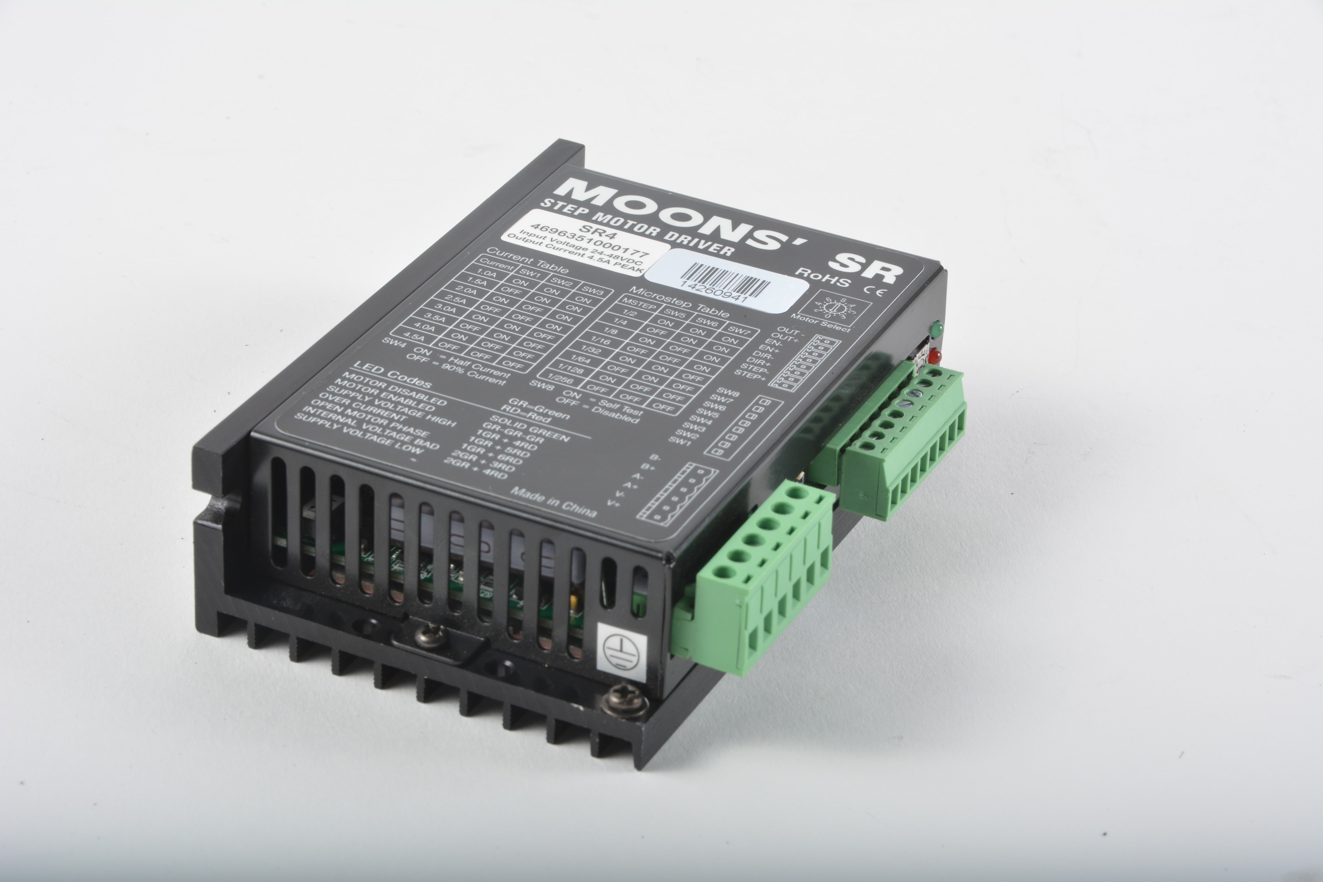 Moons SR4 Step Motor Driver - Output 4.5A - Input 24-48V DC – NTC Tech
