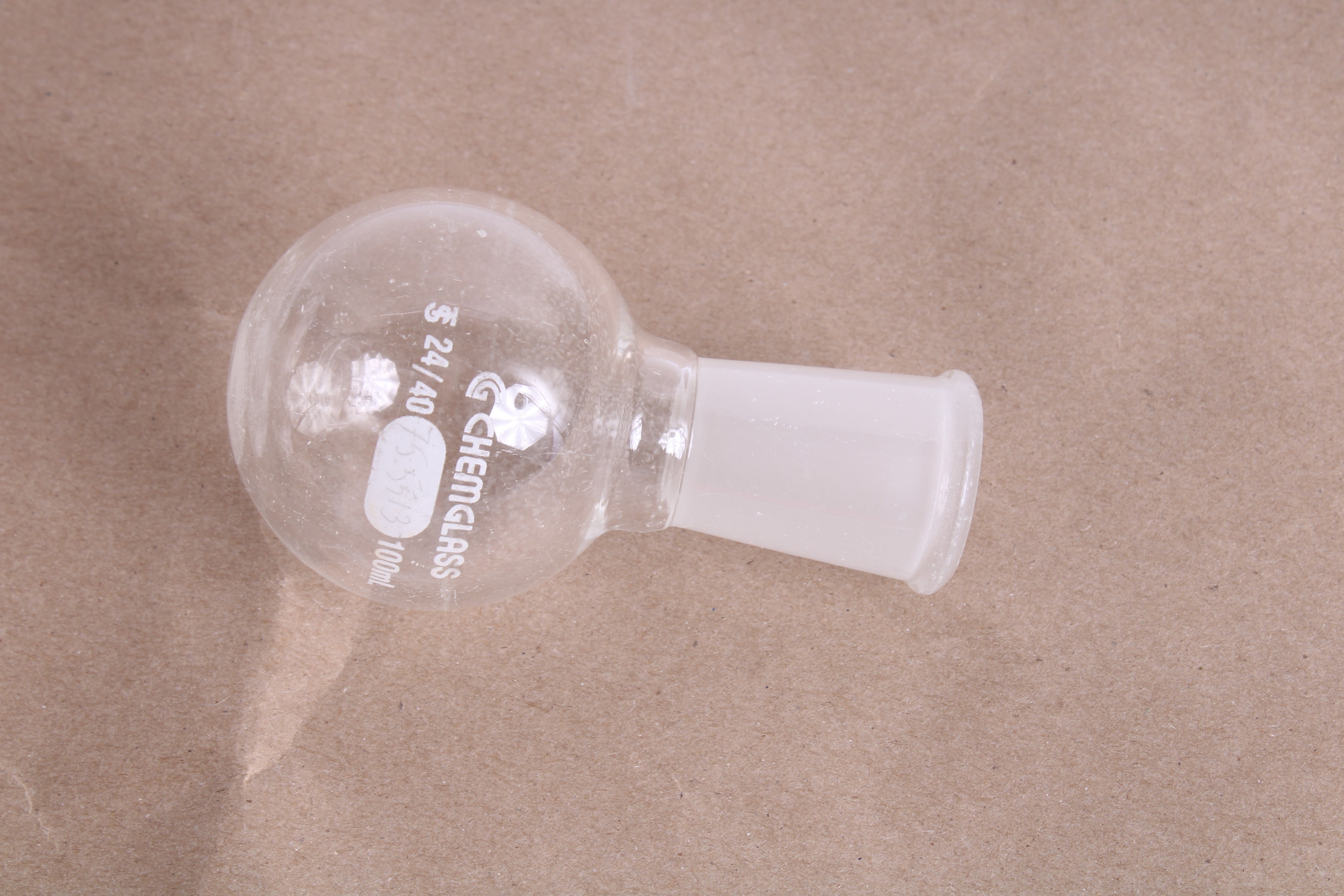 Chemglass 100mL Single Neck RBF Round Bottom Flask, 24/40 Outer Joint ...